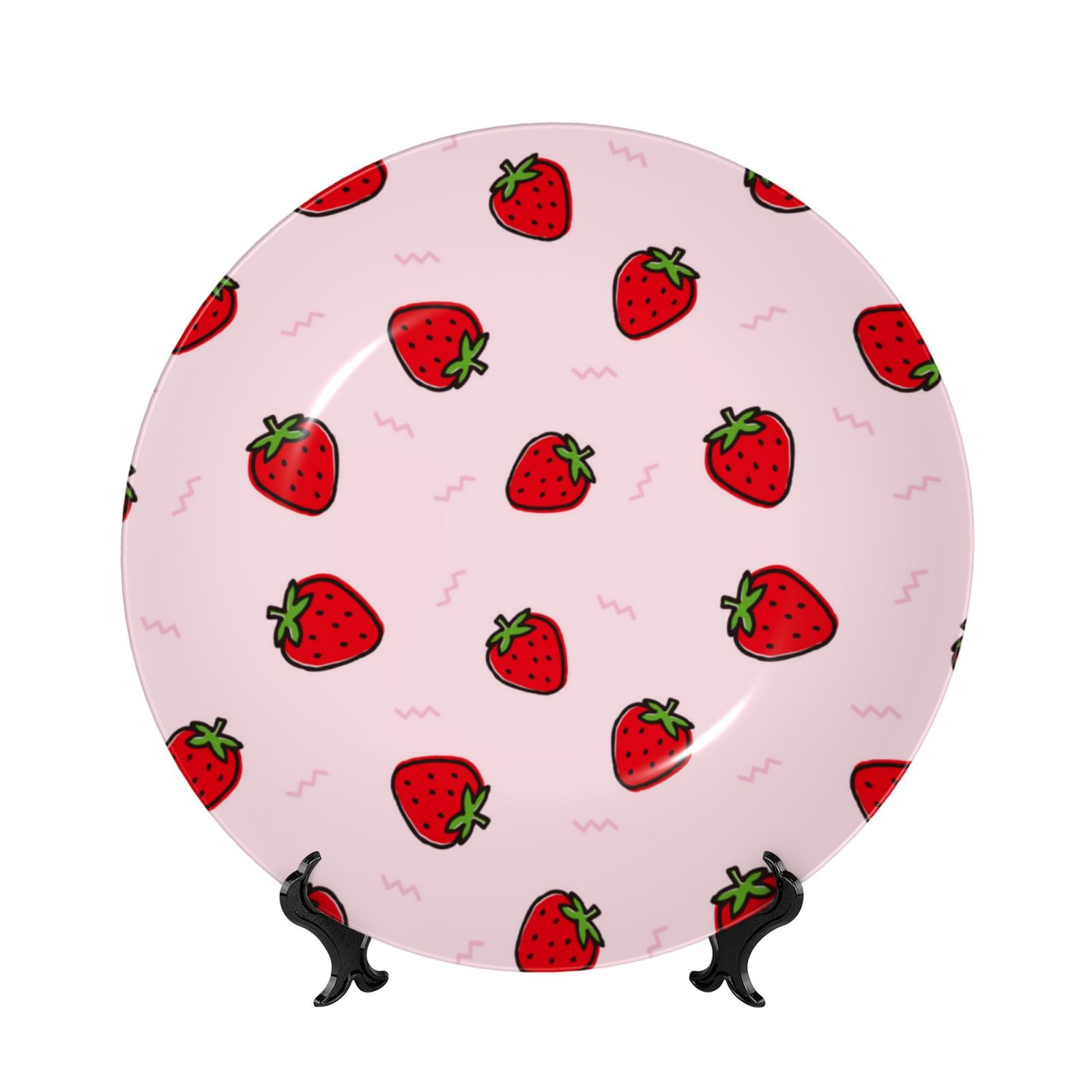 Daiia Strawberry Printed Pattern Ceramic Plate Dinner Plates Bone China ...