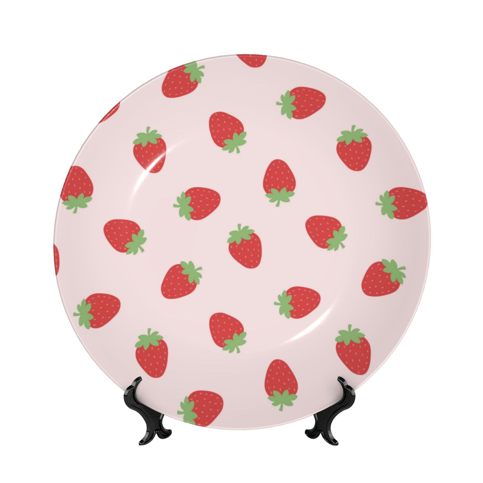 Daiia Strawberry Printed Pattern Ceramic Plate Dinner Plates Bone China ...