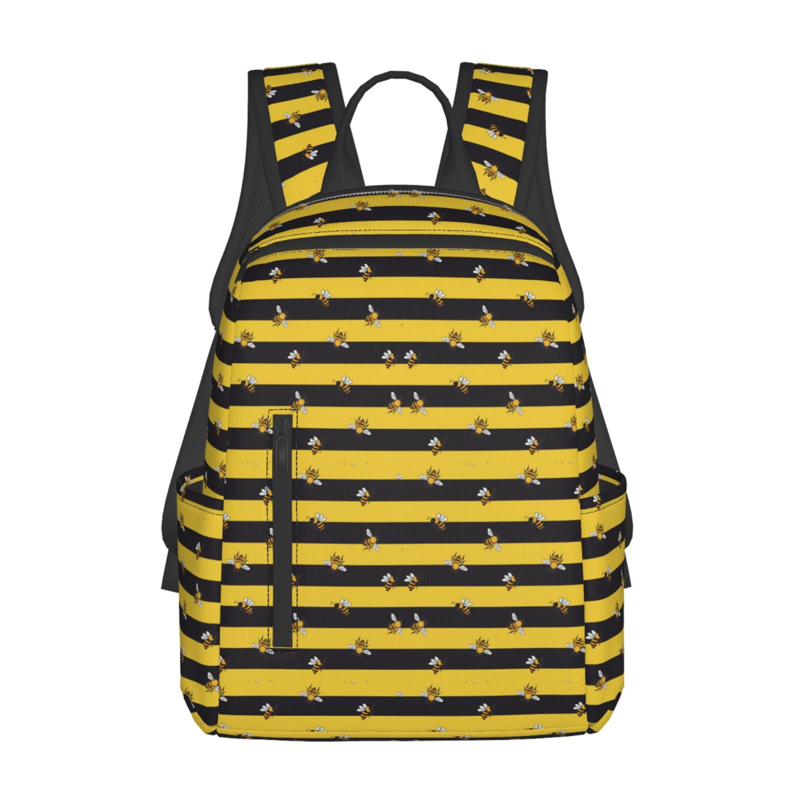 Daiia Striped With Bees School Backpack for Men and Women Lightweight ...