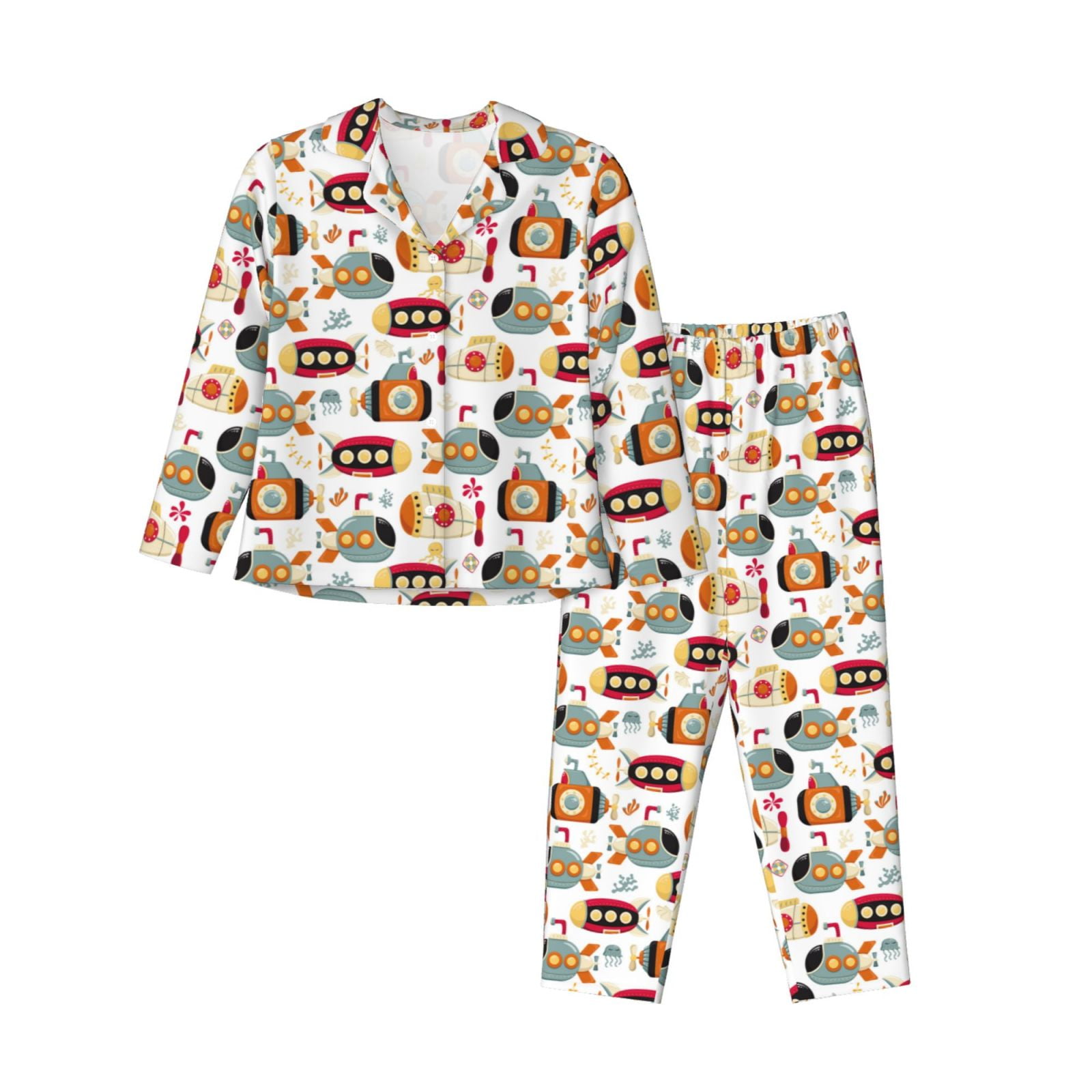 Daiia Submarines for Women's Long-Sleeved Pajama Set – Soft ...
