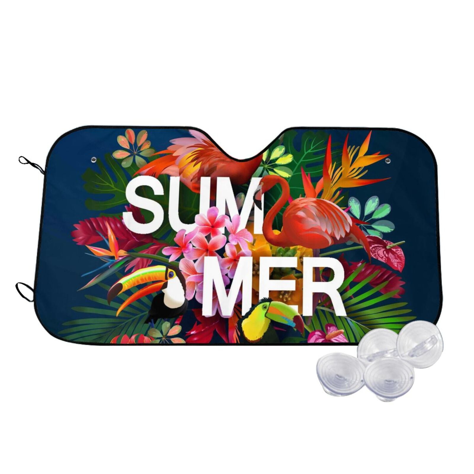 Daiia Summer Birds and Flowers Windshield Sun Shade for Car SUV Truck ...