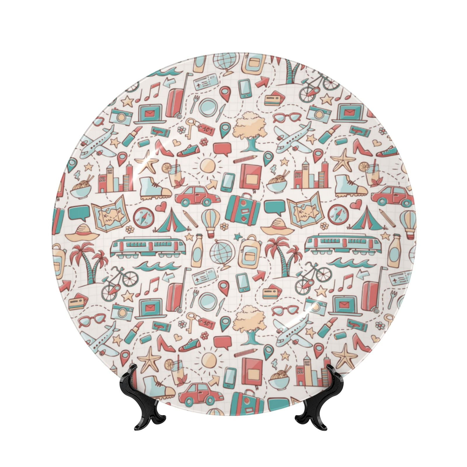 Daiia Summer Life Printed Pattern Ceramic Plate Dinner Plates Bone ...