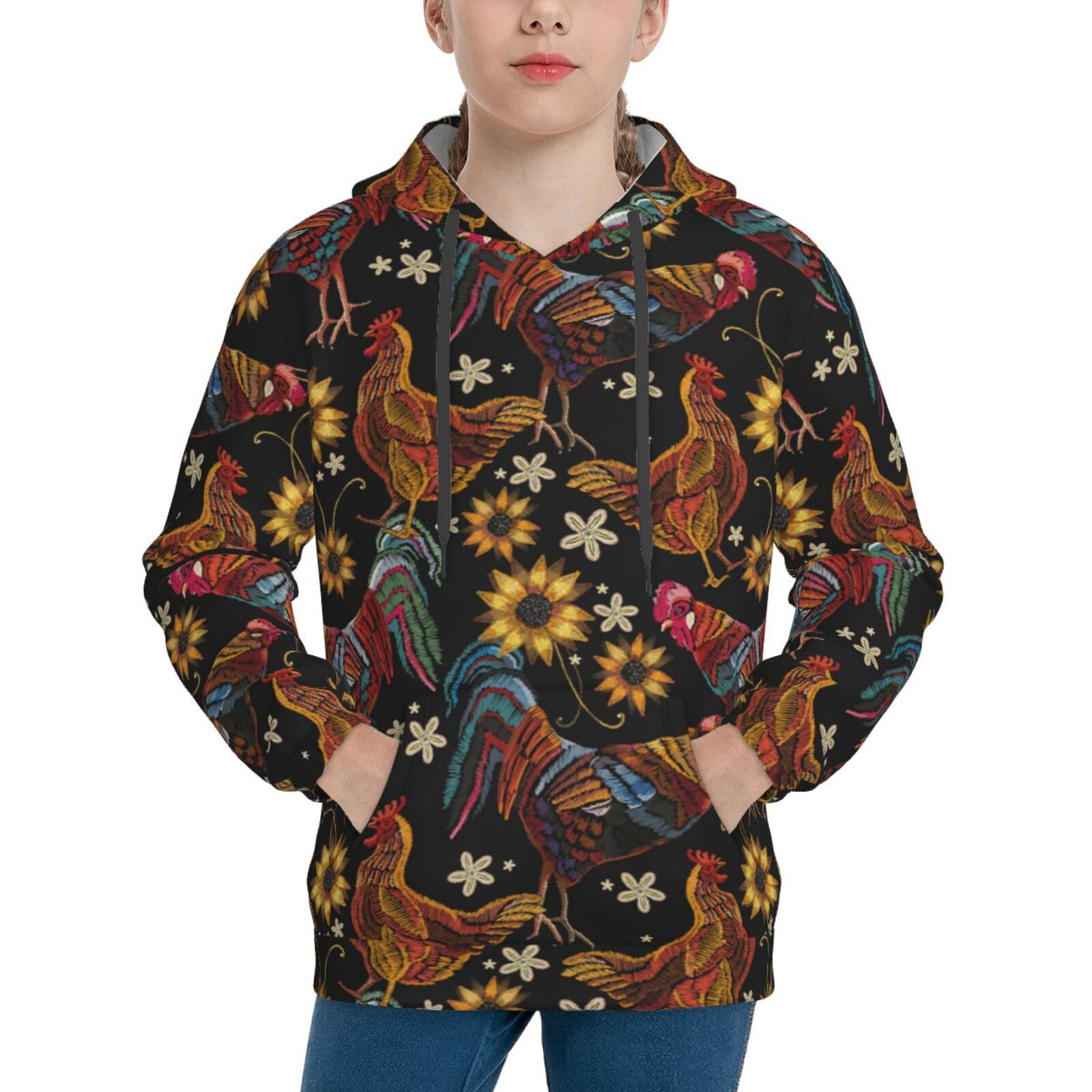 Daiia Sunflower Rooster for Boys Fashion Hoodies & Sweatshirts with ...