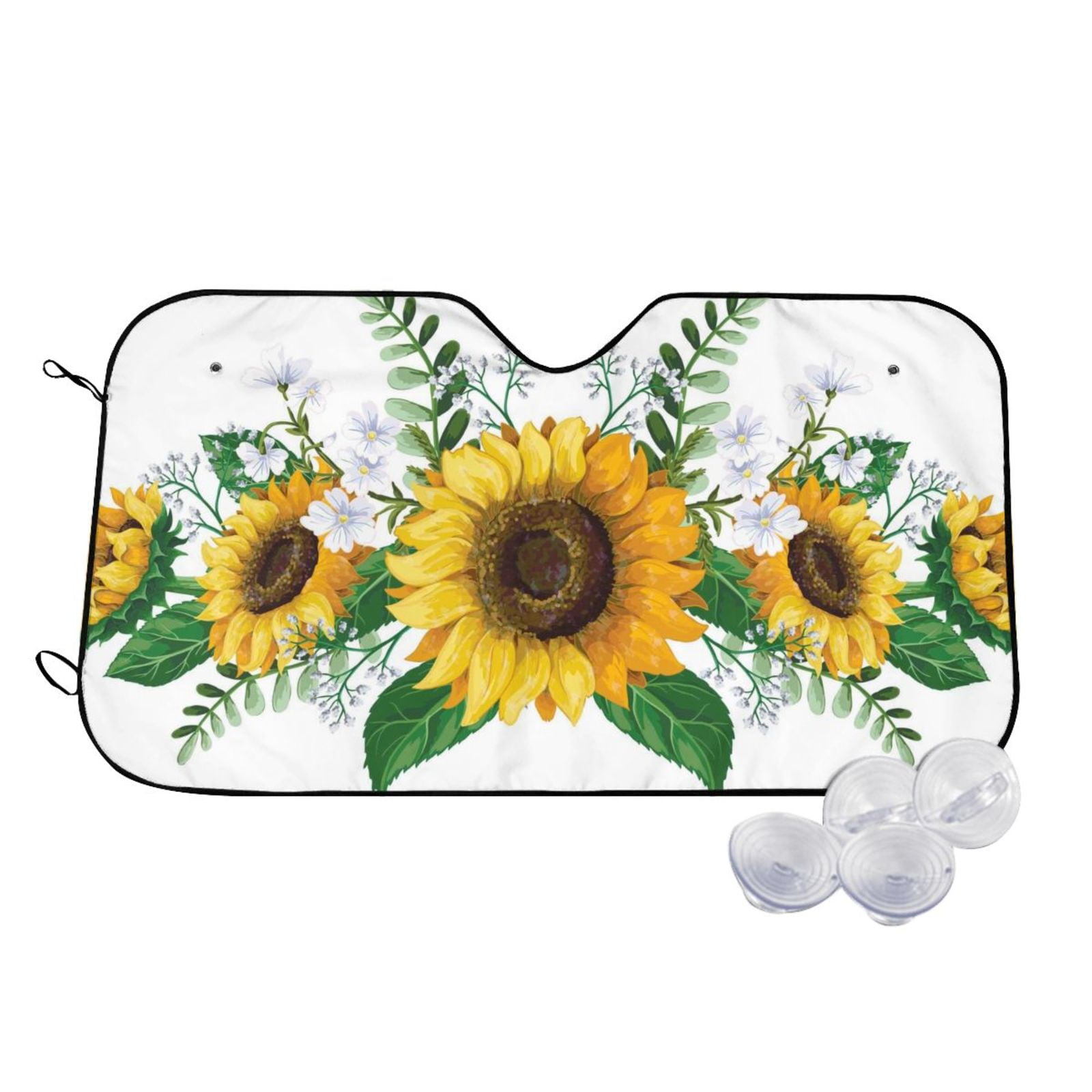 Daiia Sunflowers (2) Windshield Sun Shade for Car SUV Truck (Medium ...