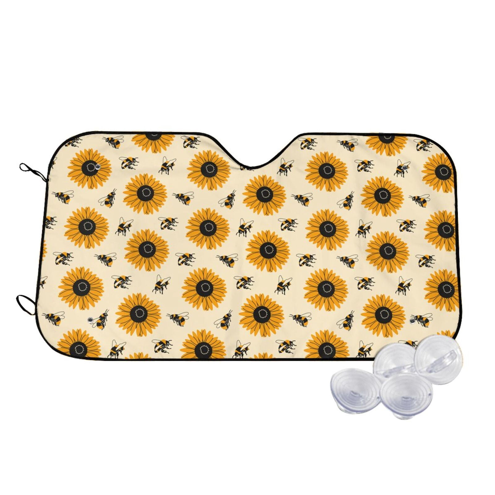 Daiia Sunflowers And Bee Windshield Sun Shade for Car SUV Truck (Small ...