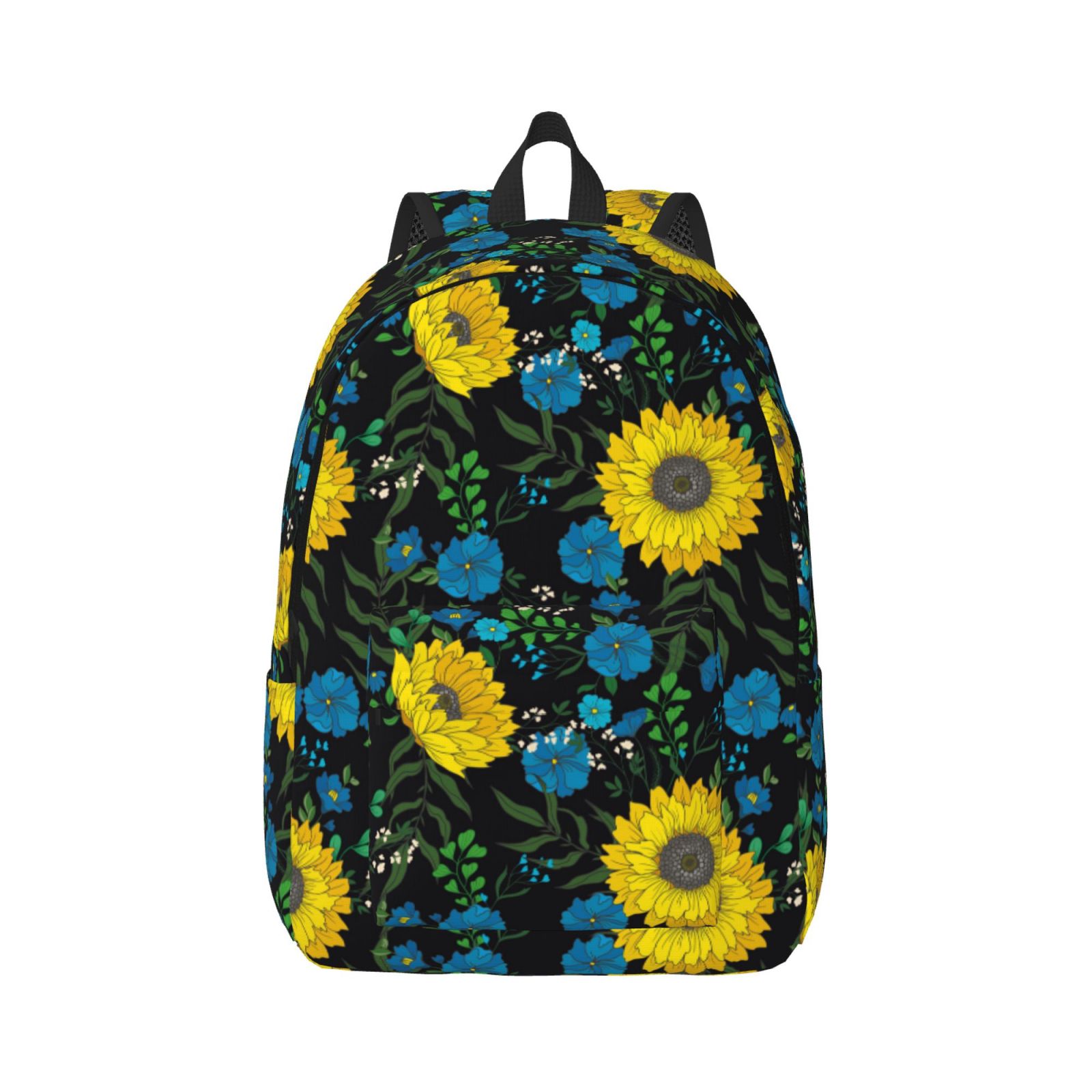 Daiia Sunflowers And Blue Flower Vintage Canvas Backpack for Men and ...