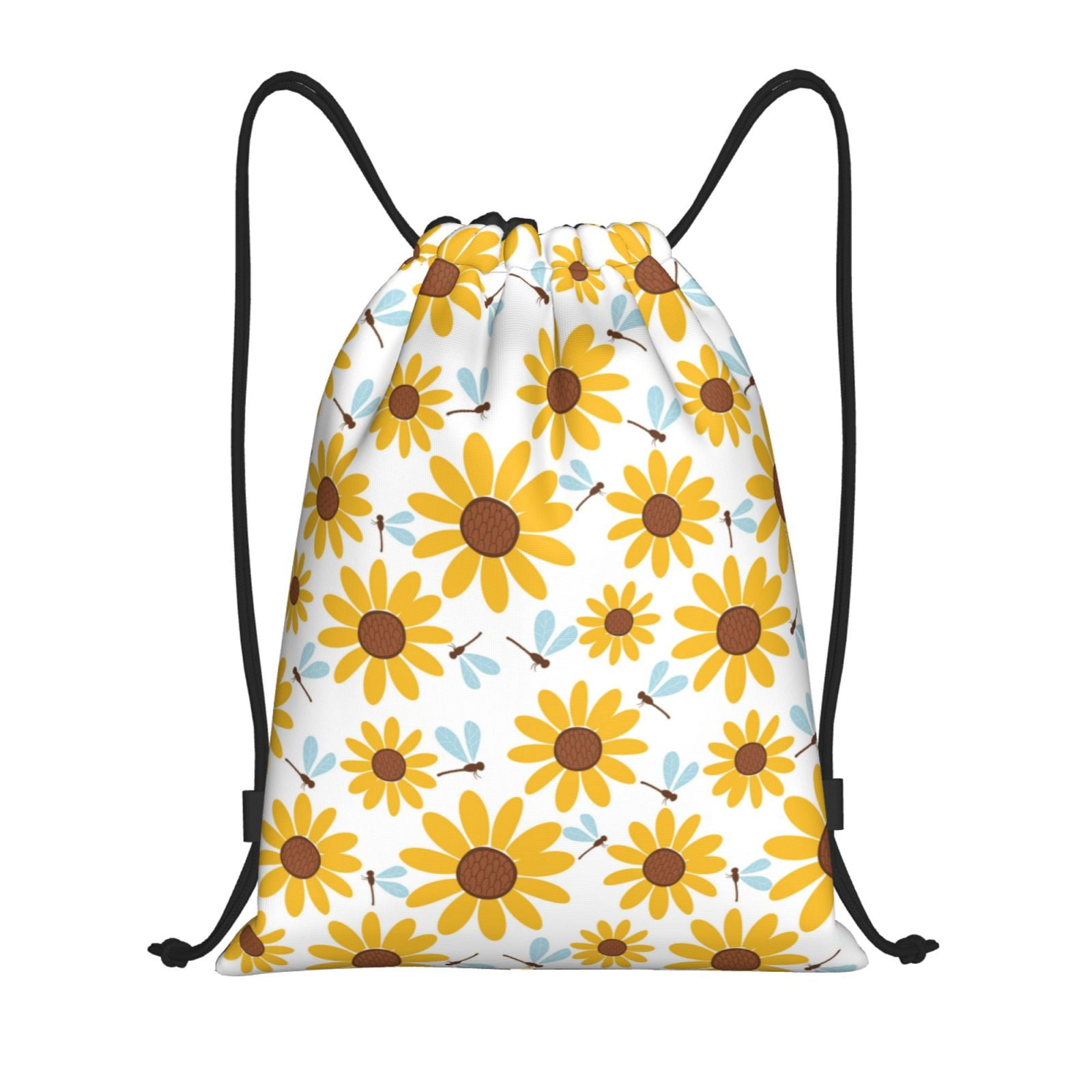 Daiia Sunflowers Pattern Drawstring Backpack, Gym Bag, Lightweight ...