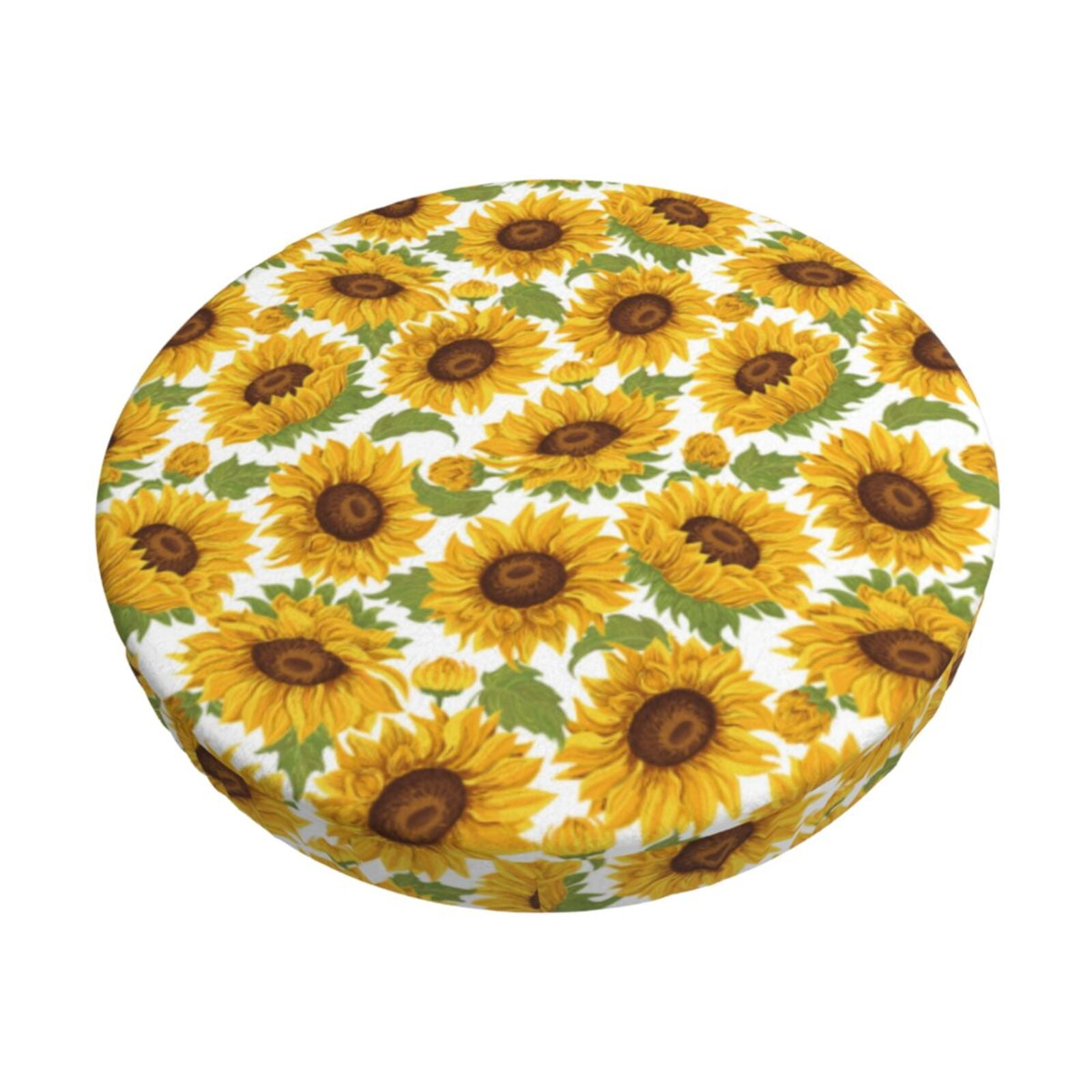 Daiia Sunflowers Stool Covers Round,Round Bar Stool Covers Waterproof ...