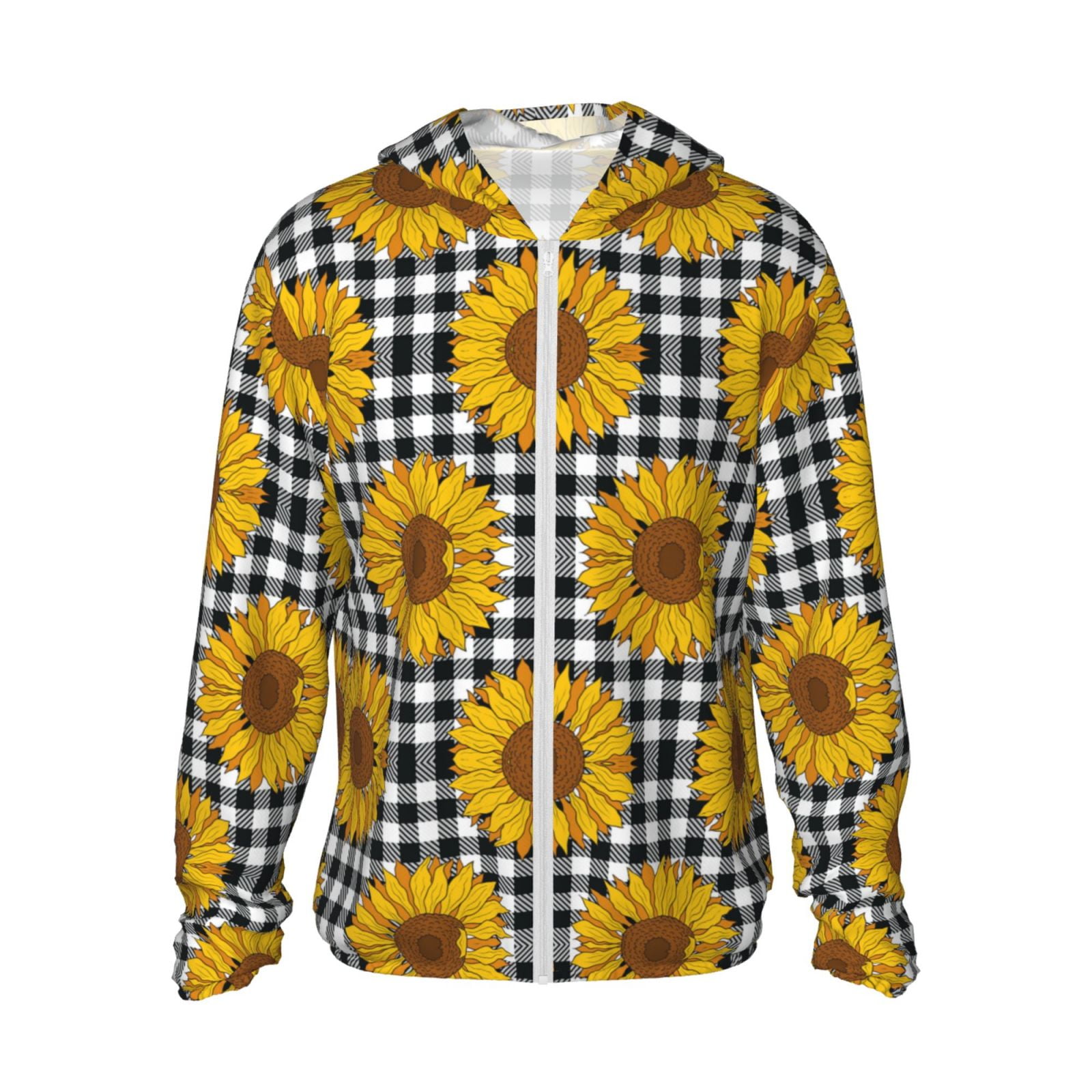 Daiia Sunflowers UPF 50+ Sun Protection Hoodie Jacket Lightweight Long ...
