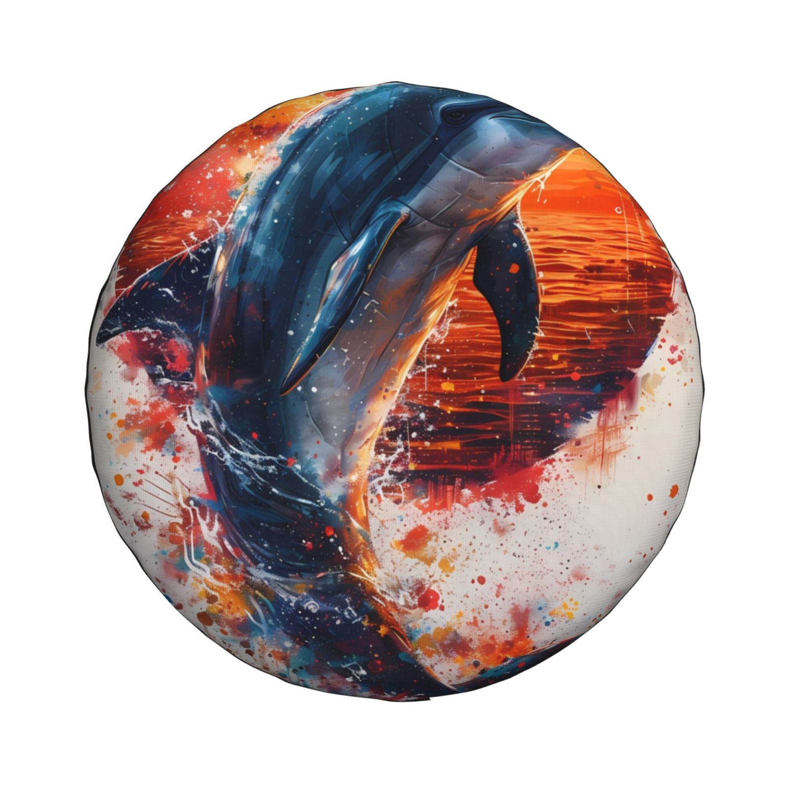 Daiia Sunset Ocean Watercolor Dolphin Tire Covers , Travel Trailer ...