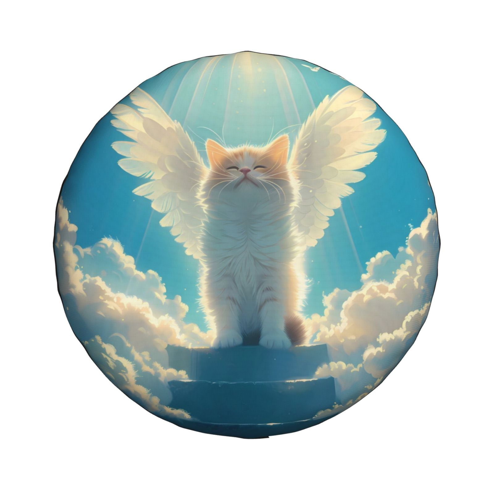 Daiia Sunshine Cute Winged Cat Tire Covers , Travel Trailer Camper ...