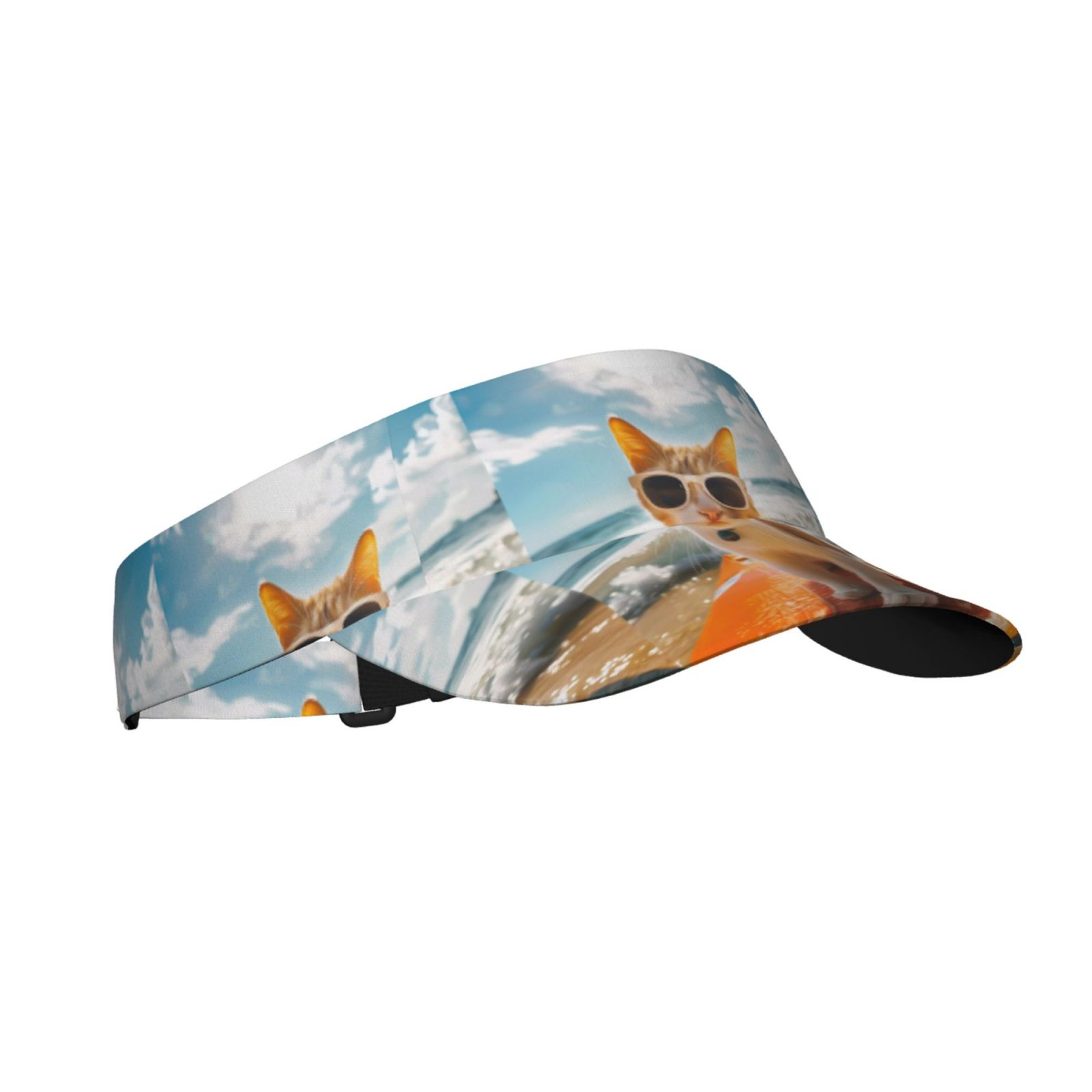 Daiia Surfing Cat Sun Pattern Sport Sun Visor Hats Visor Cap Adjustable ...
