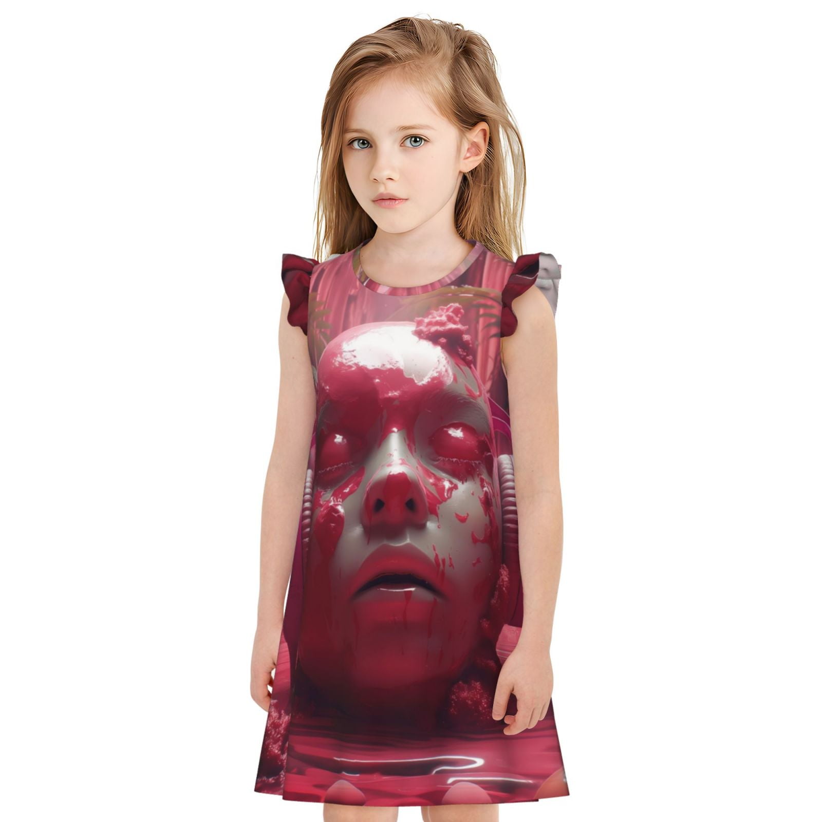 Daiia Surreal Pink Headphones Print Girls Nightgowns, Unicorn Nightgown ...