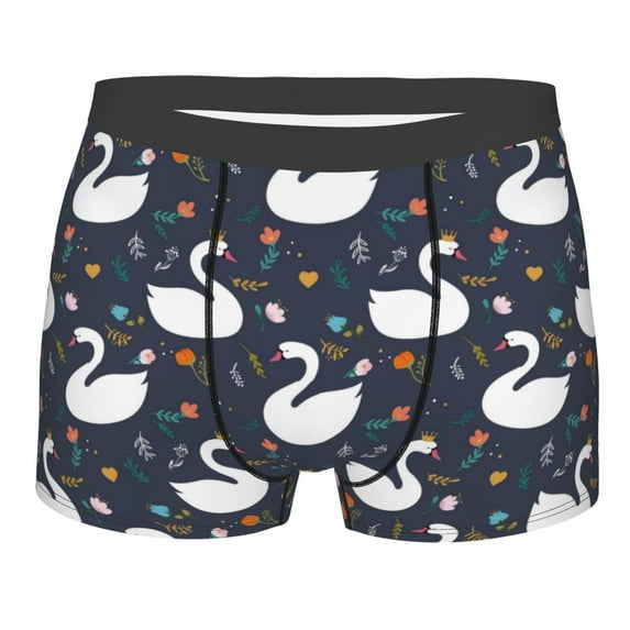 Daiia Swan And Flowers1 Men's Underwear Boxer Briefs, Cotton Stretch ...