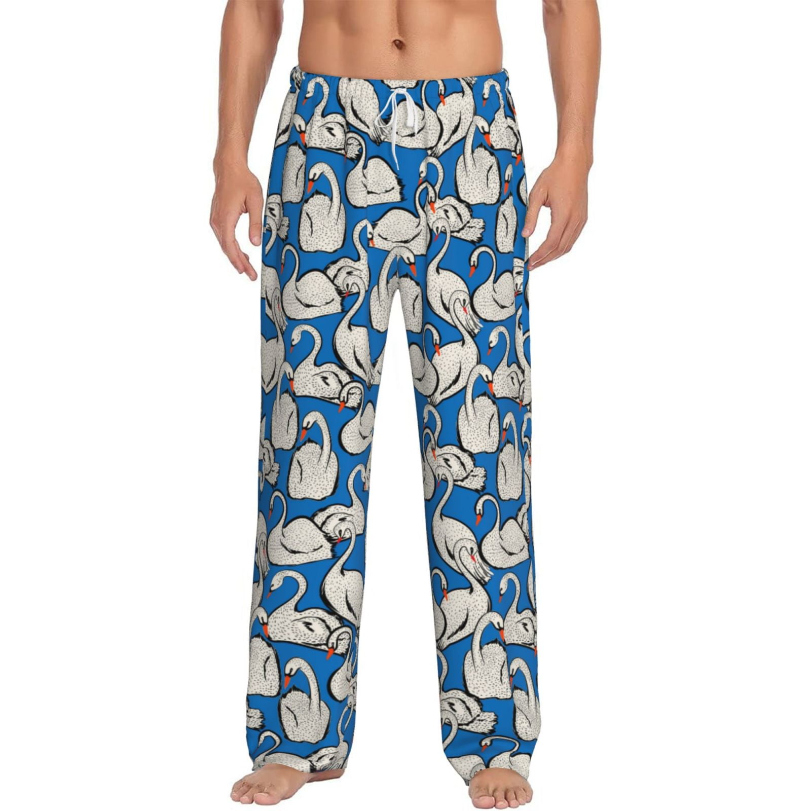 Daiia Swan Birds Men's Sleep Pant with Pockets and Drawstring,Pajama ...