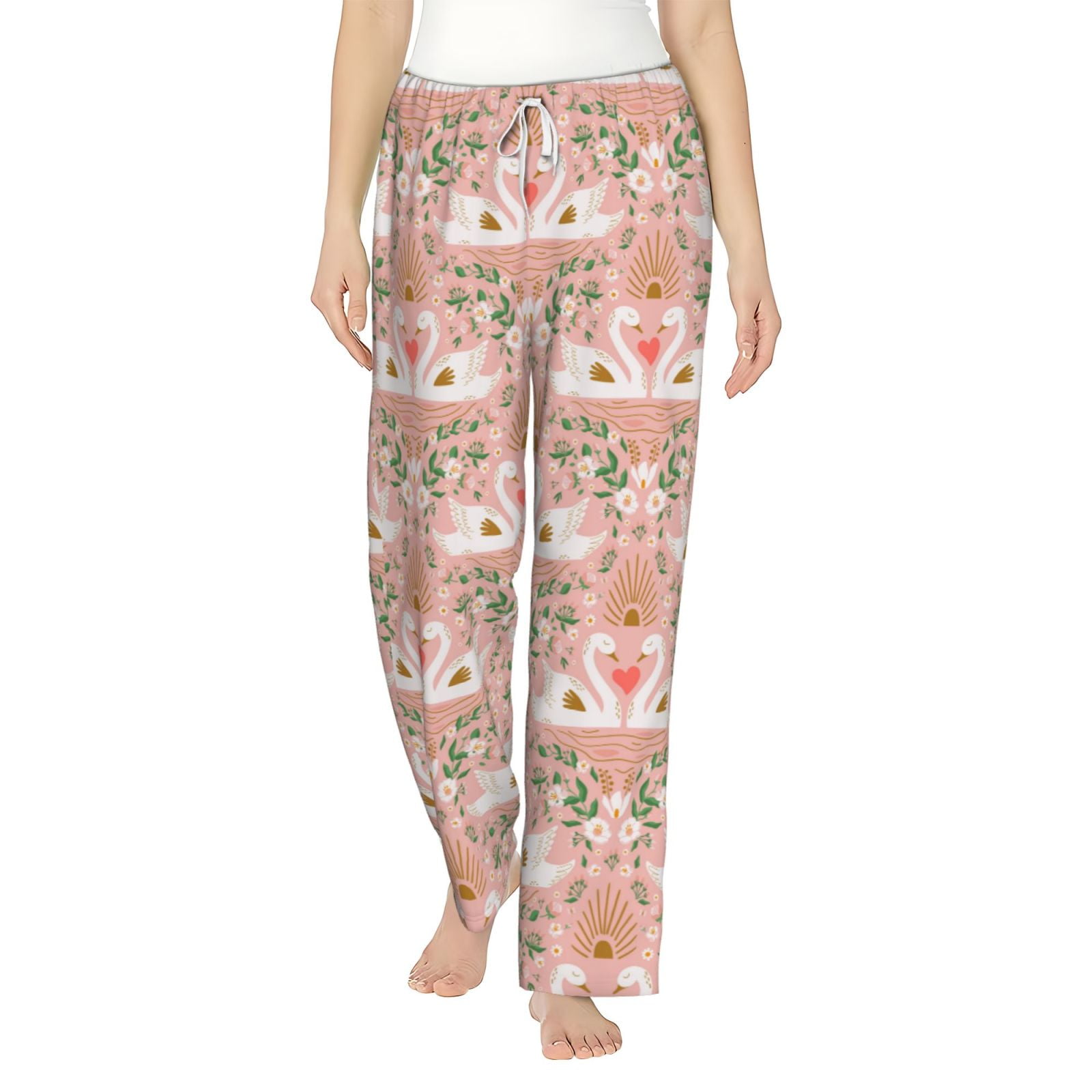 Daiia Swan Couple Women's Sleep Pant with Pockets and Drawstring,Pajama ...