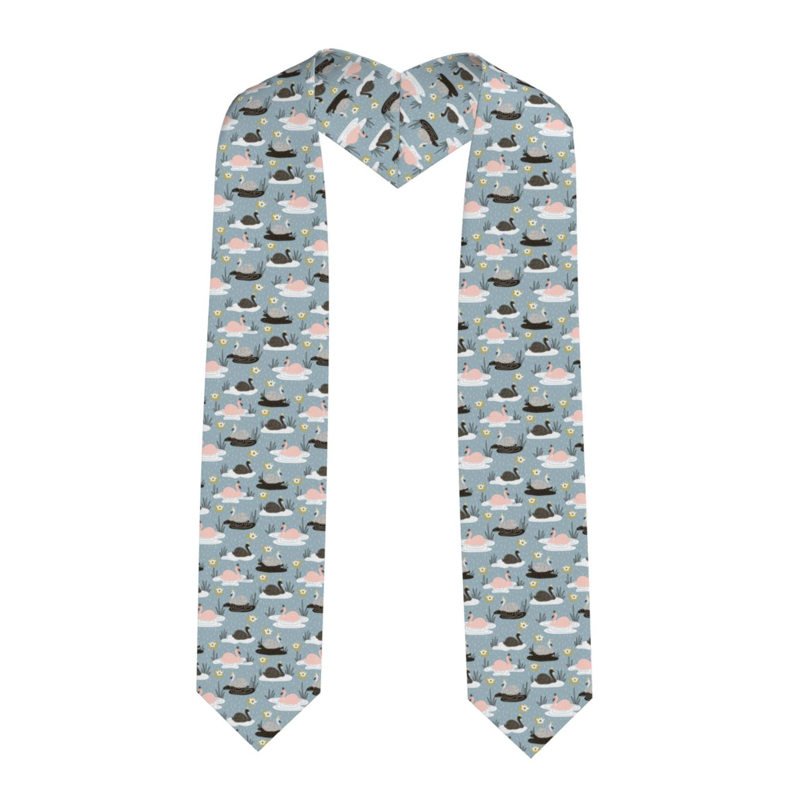 Daiia Swan Princess On Lake Pattern Graduation Shawl Stole – Satin ...