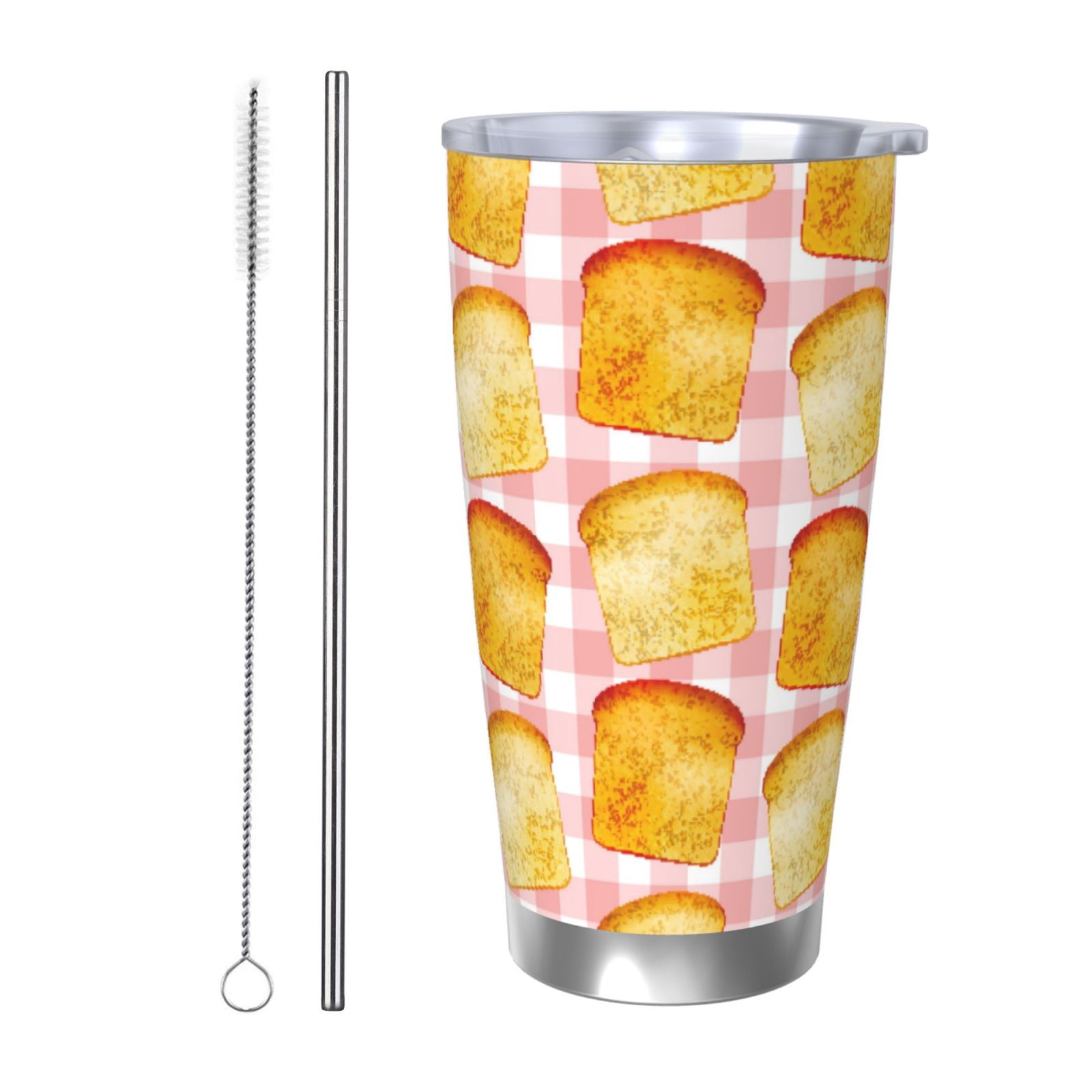 Daiia Tasty Toasts Printed 20oz Insulated Coffee Cup with Straw Topper ...