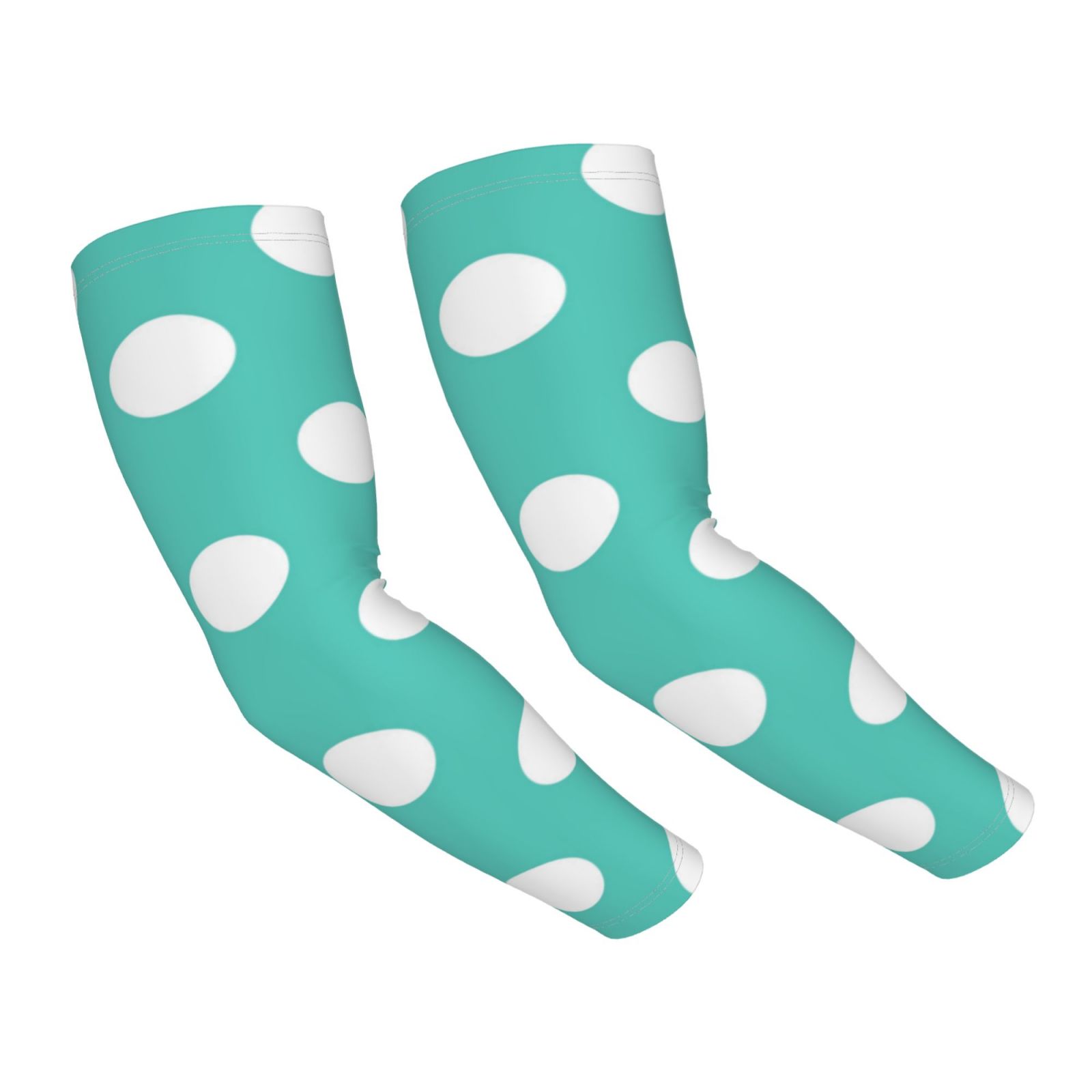 Daiia Teal Turquoise And White Polka Dot UV Sun Protection Arm Sleeves ...