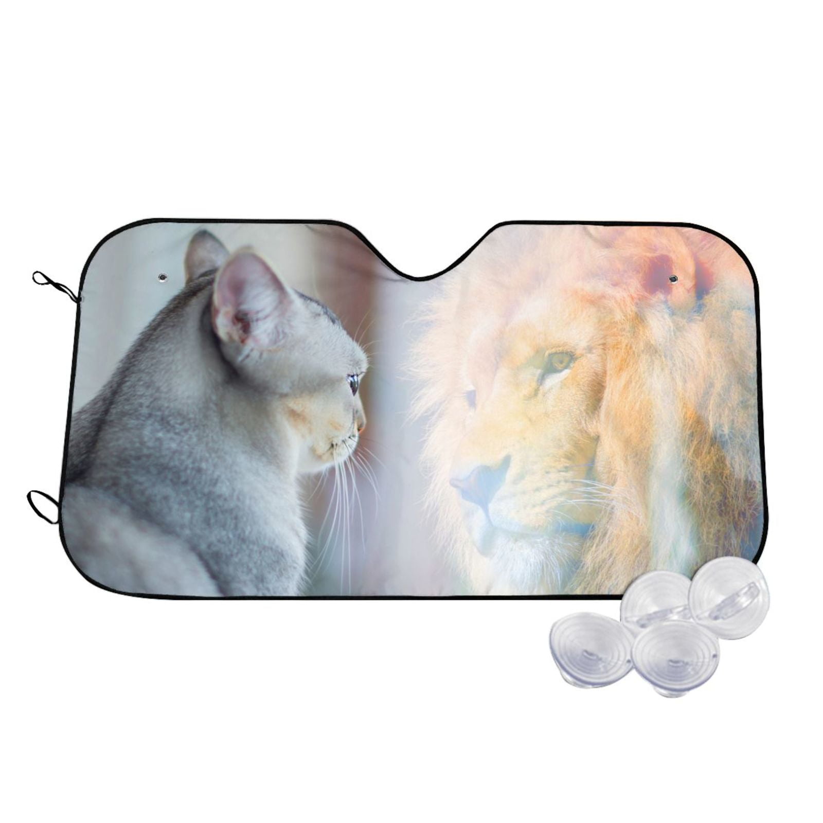 Daiia The Cat Looks in the Mirror Windshield Sun Shade for Car SUV ...