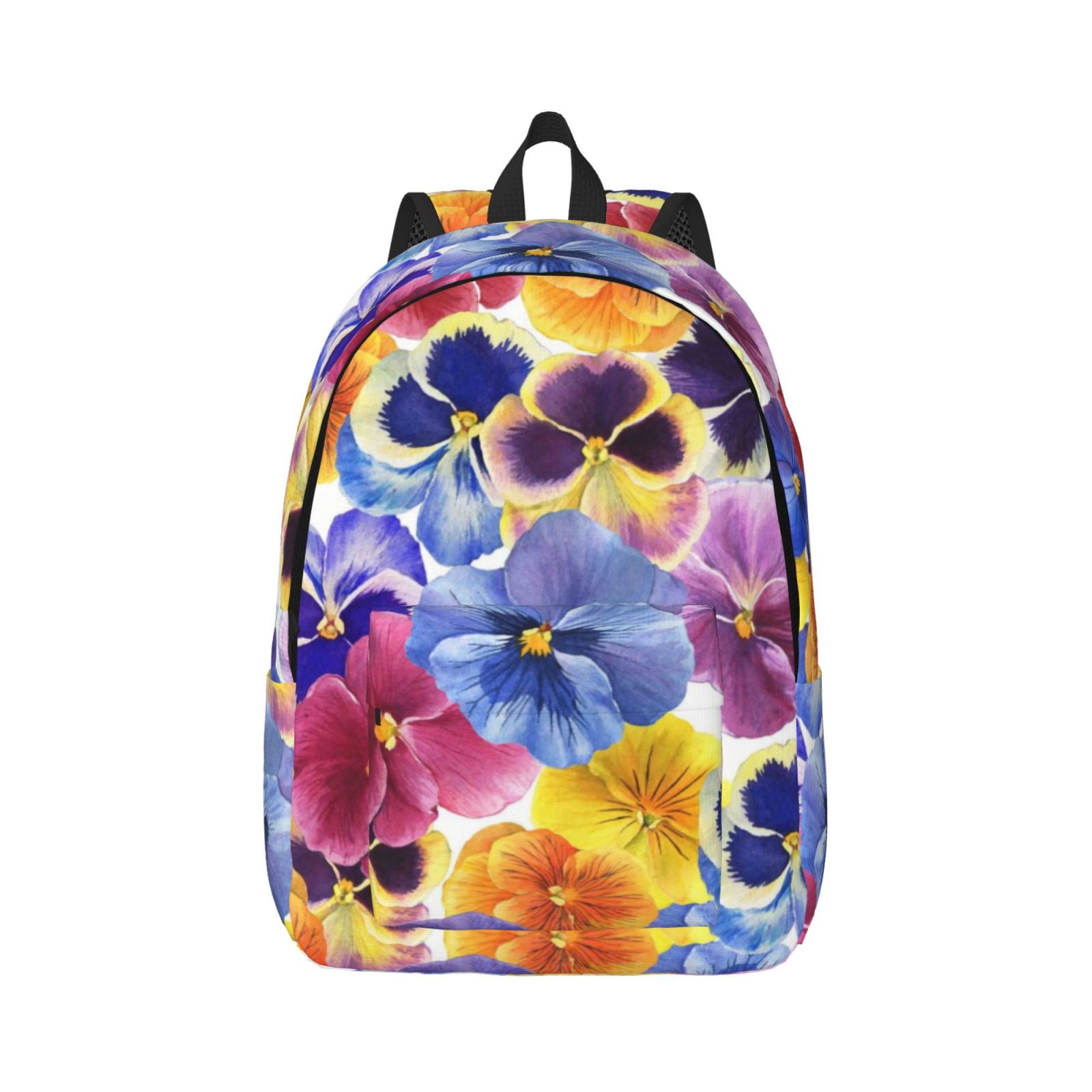 Daiia The Garden Tricolor Pansy Flower Vintage Canvas Backpack for Men ...