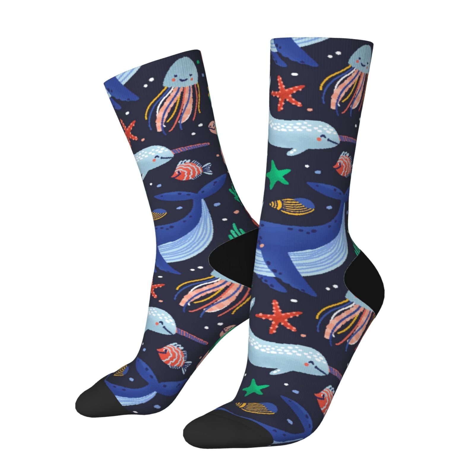 Daiia The Underwater World Print Crew Socks – Soft Breathable Long ...