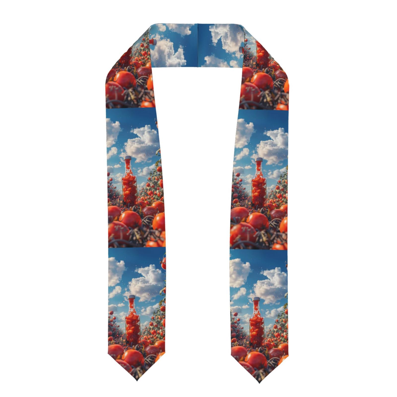 Daiia Tomato Field Bottle Pattern Graduation Shawl Stole – Satin ...