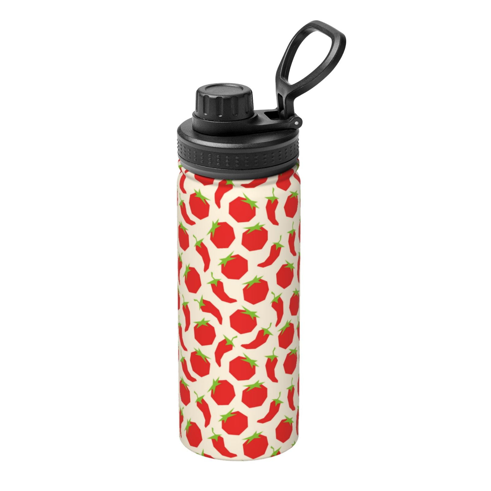 Daiia Tomatoes And Chili Printed 18 OZ Sports Insulated Kettle Drinking ...