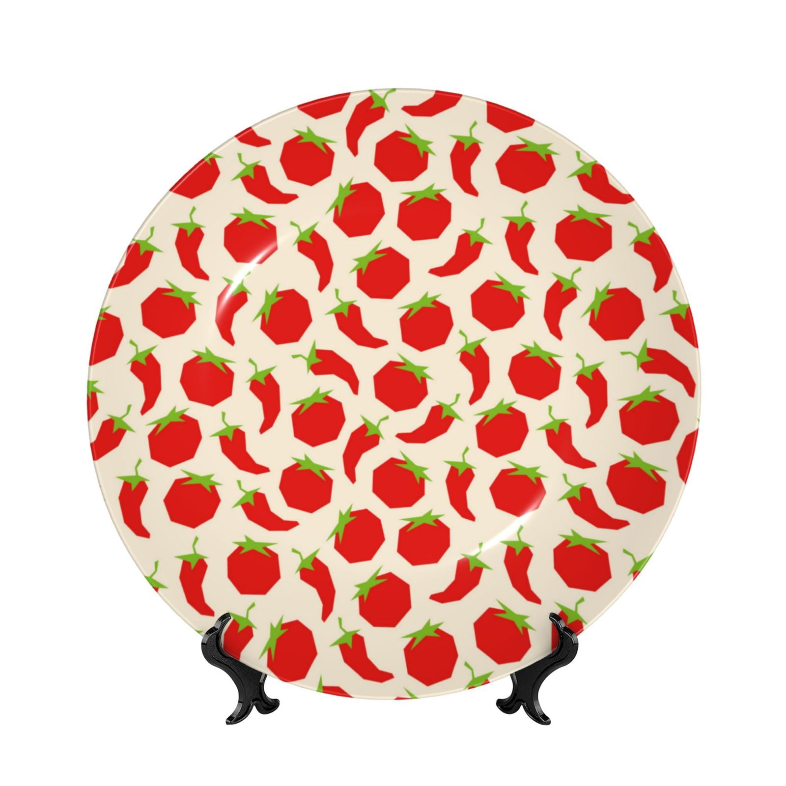 Daiia Tomatoes And Chili Printed Pattern Ceramic Plate Dinner Plates ...