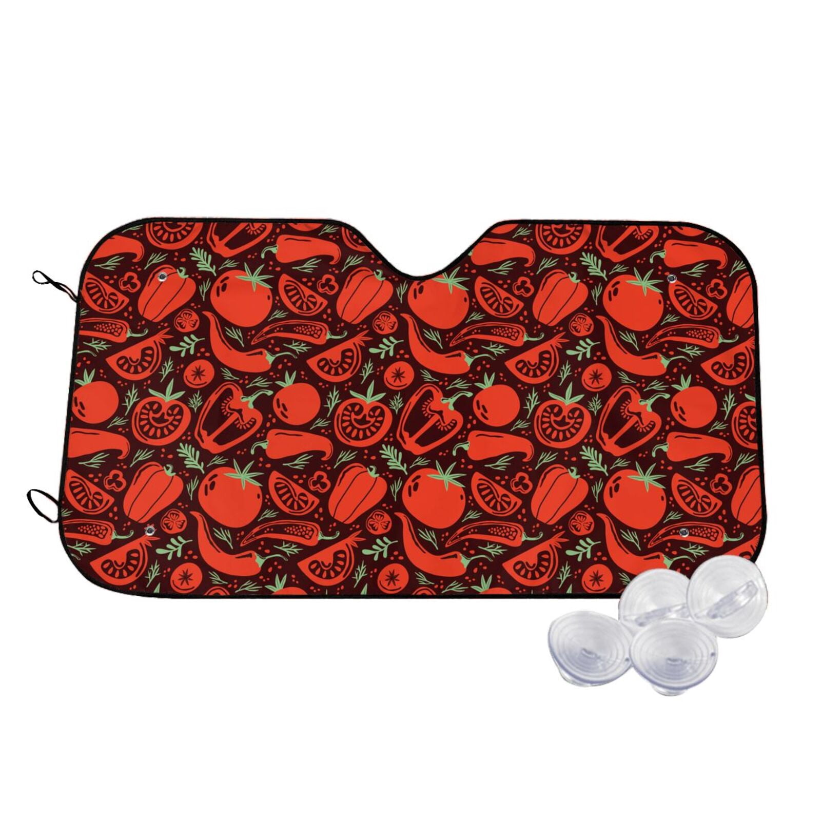 Daiia Tomatoes And Chili Windshield Sun Shade for Car SUV Truck (Medium ...