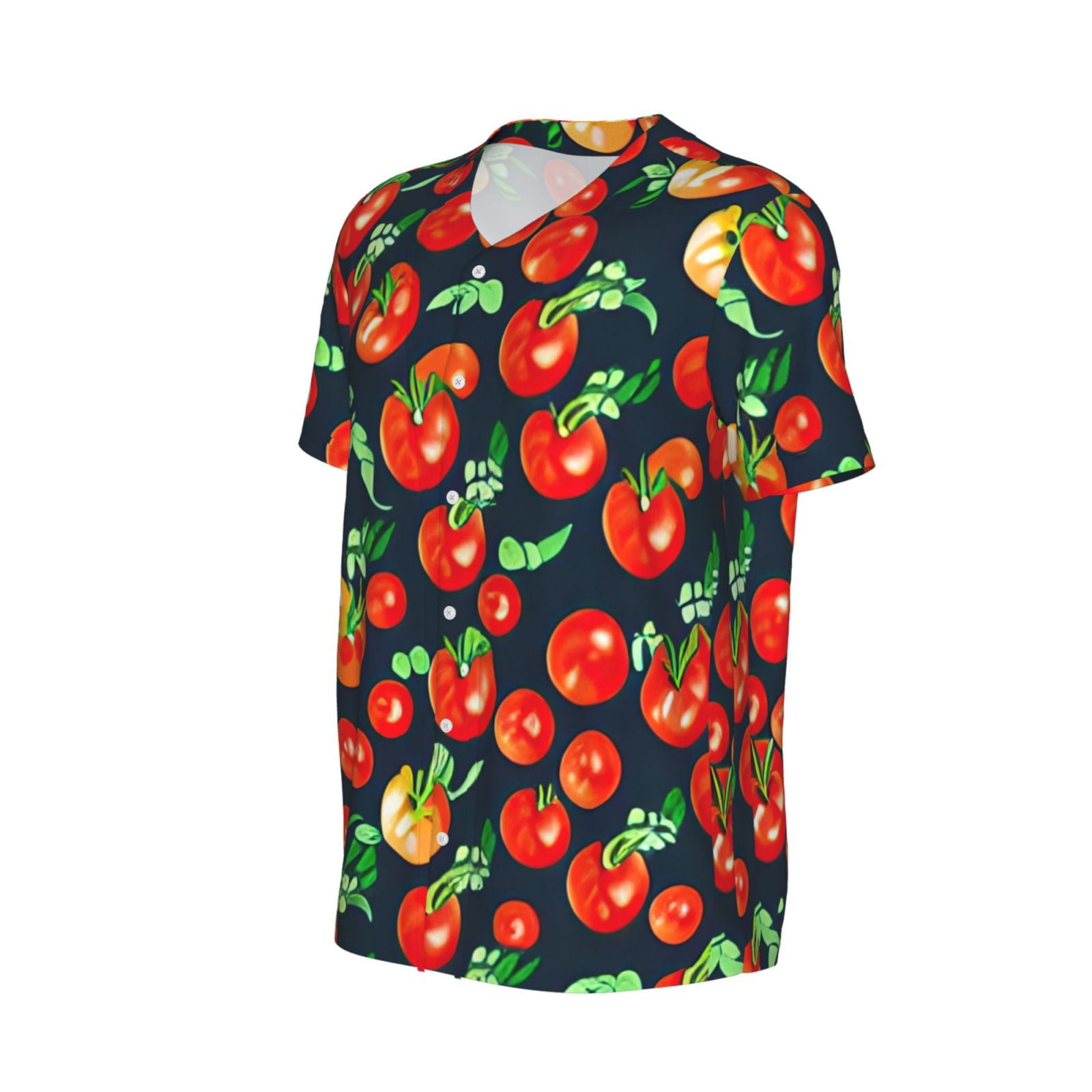 Daiia Tomatoes Mens Baseball Jersey Button Down Shirts Short Sleeve ...