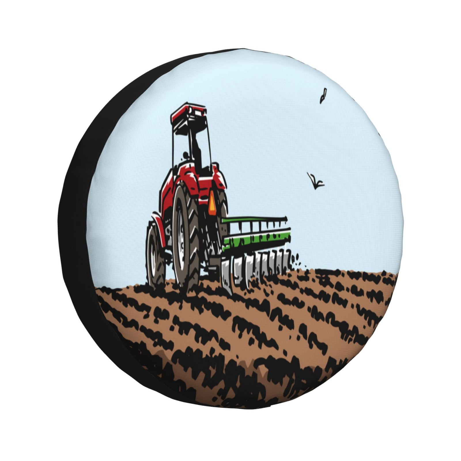 Daiia Tractor plowing a field Pattern Tire Covers , Travel Trailer ...