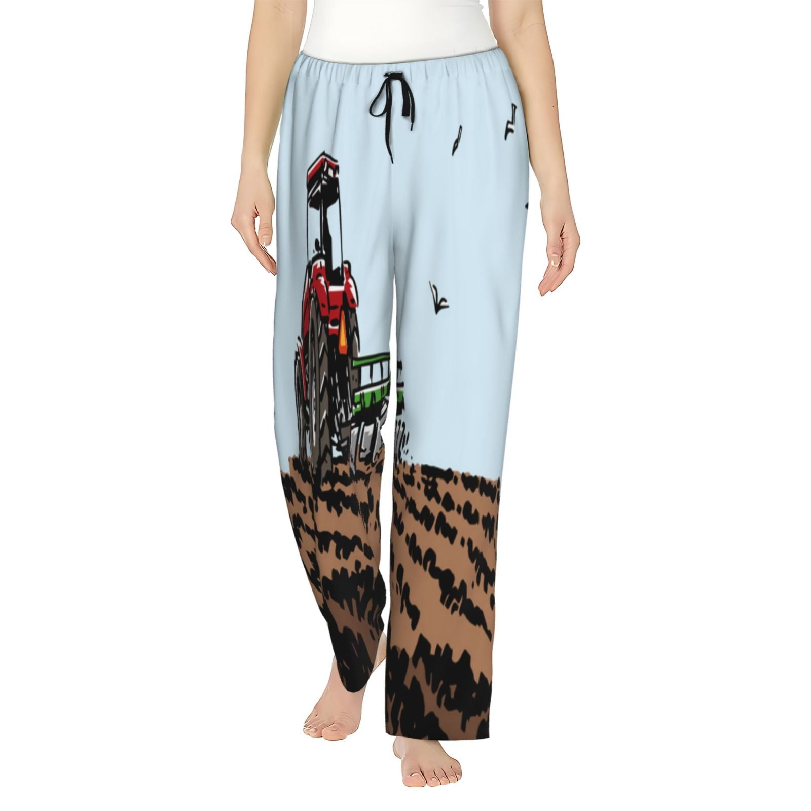 Daiia Tractor plowing a field Pattern Women's Sleep Pant with Pockets ...