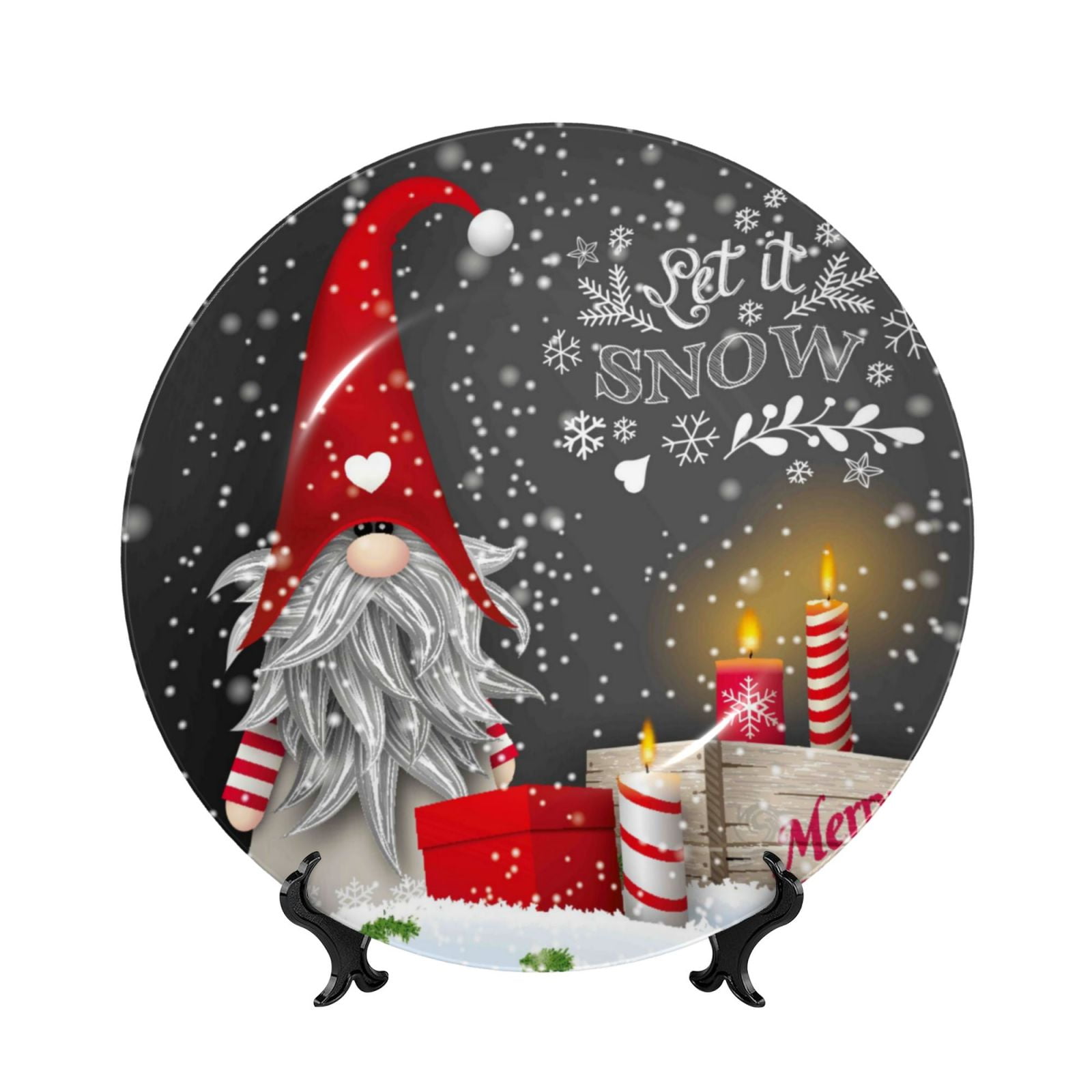 Daiia Traditional Scandinavian Dwarf Printed Pattern Ceramic Plate ...