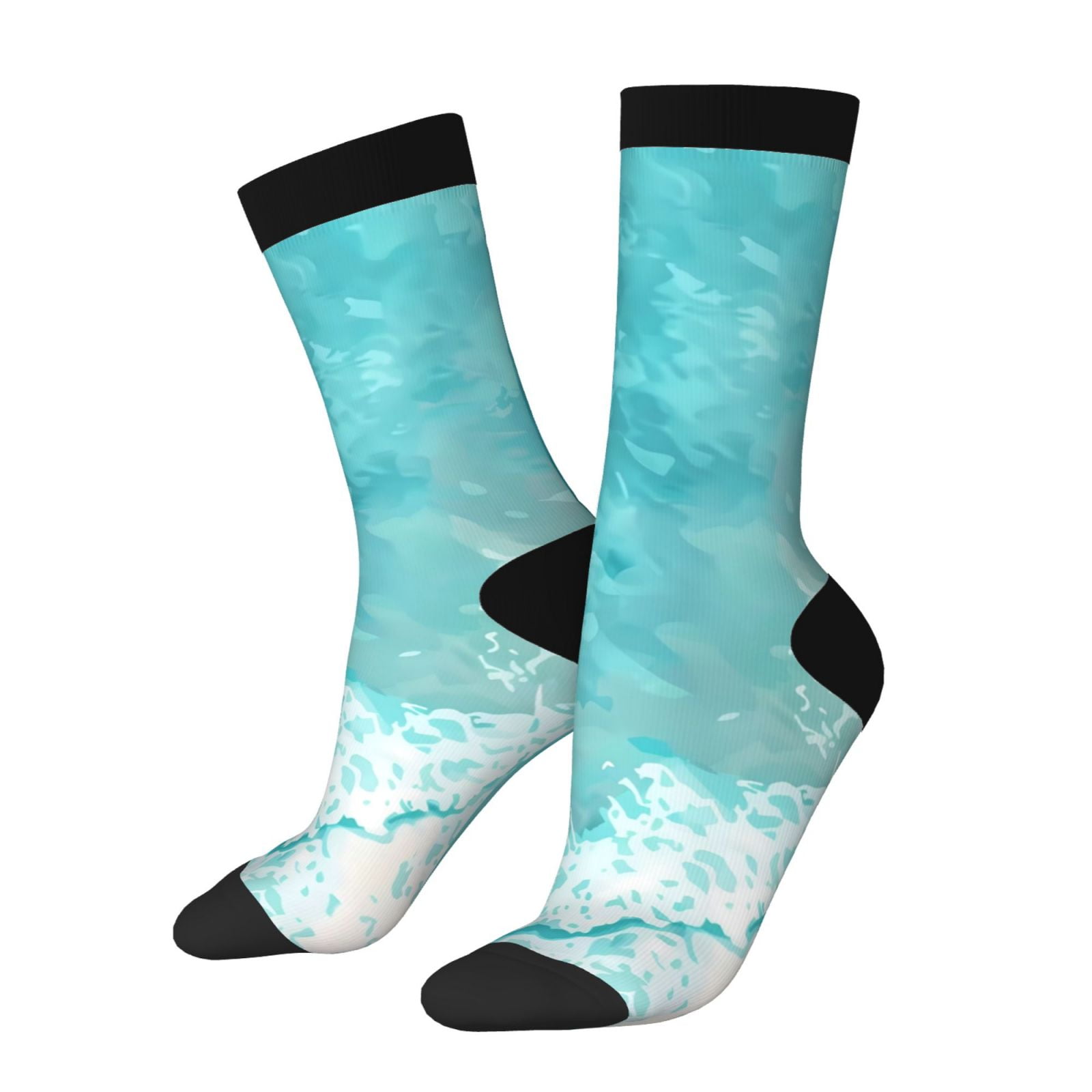 Daiia Tranquil Ocean Canoe Journey Print Crew Socks – Soft Breathable ...
