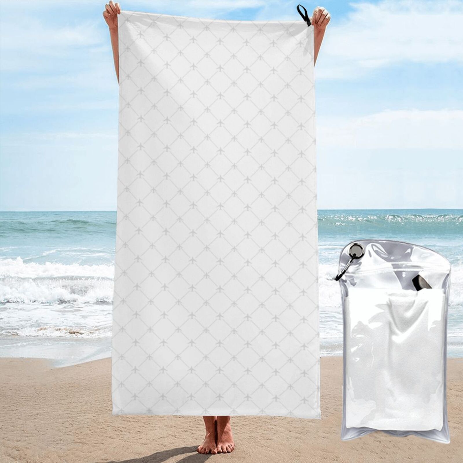 Daiia Travel Around The World Airplane Pattern Quick Dry Towel, Super ...