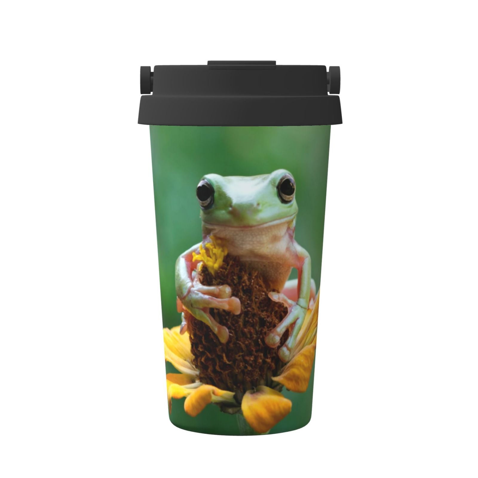 Daiia Tree Frog Sitting On Sunflowes Printed Stainless Steel Tumbler ...