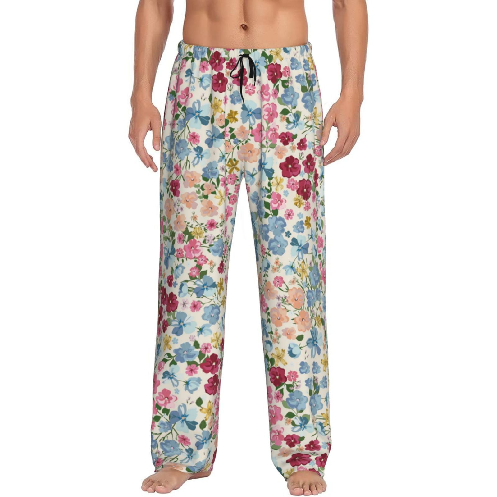 Daiia Trendy Floral Design Men's Sleep Pant with Pockets and Drawstring ...