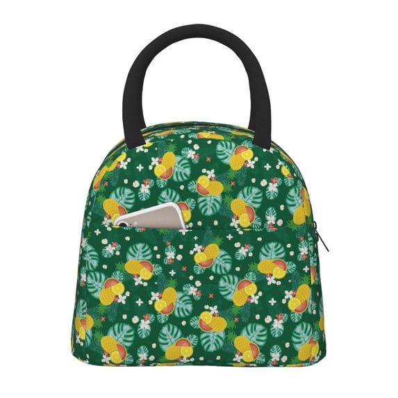 Daiia Tropical Fruit Pattern Lunch Bag , Insulated Lunch Box, Small ...