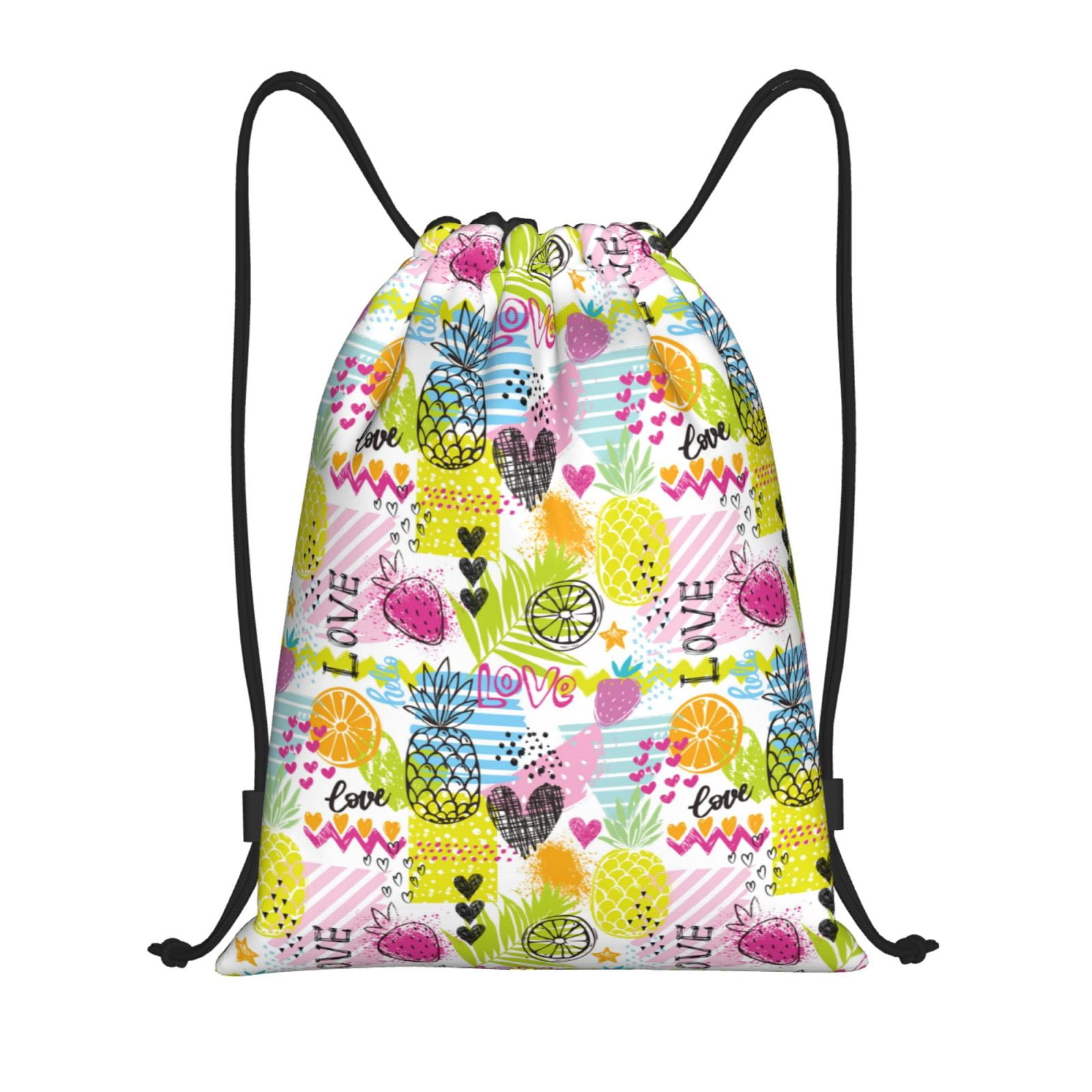 Daiia Tropical Pineapples Pattern Drawstring Backpack, Gym Bag ...
