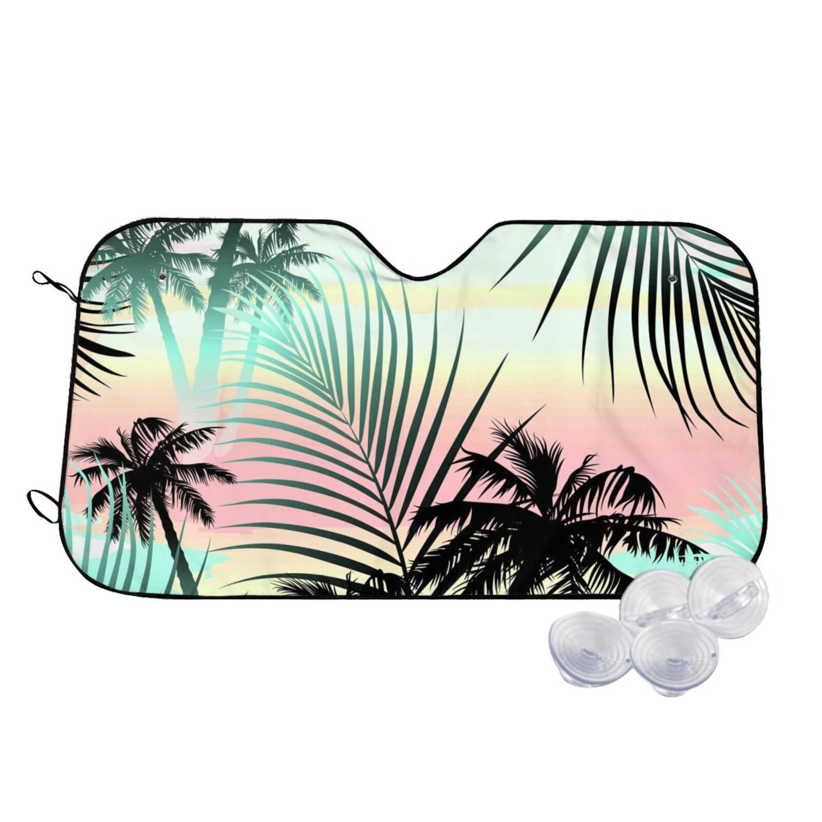 Daiia Tropical Summer Palm Windshield Sun Shade for Car SUV Truck ...