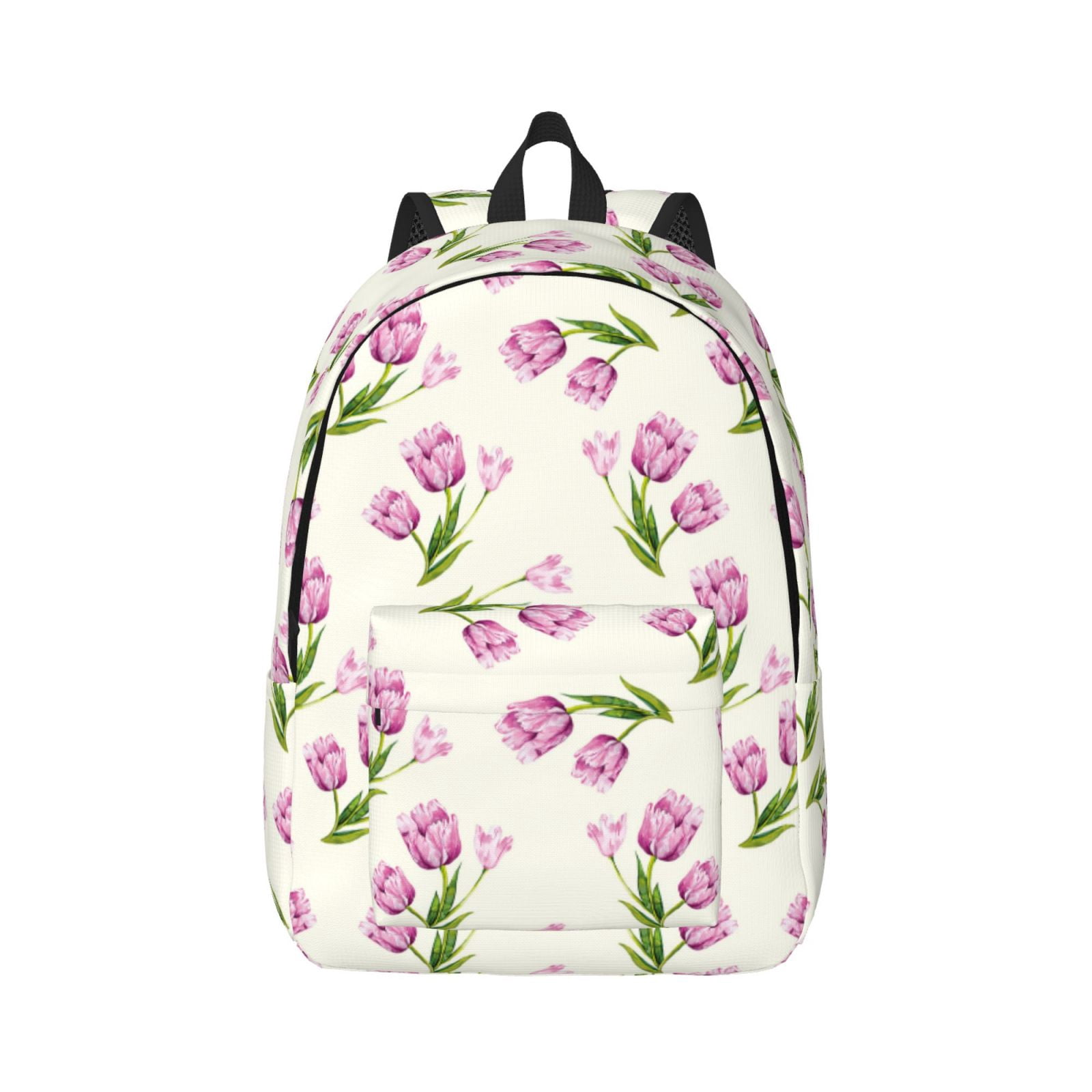 Daiia Tulips Flowers Vintage Canvas Backpack for Men and Women ,Hiking ...