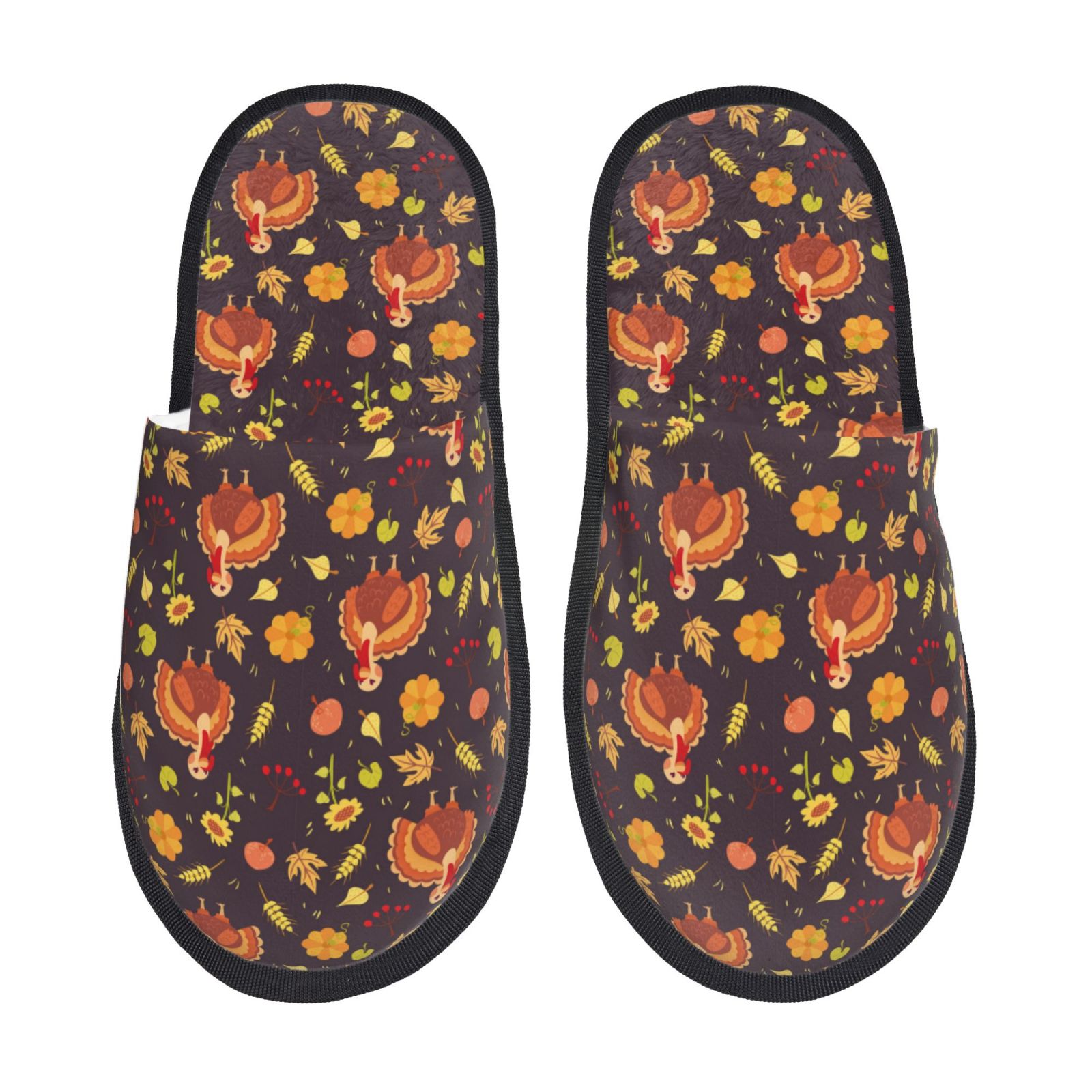 Daiia Turkey Bird Pattern Furry Slippers for Women and Men, Soft Plush ...