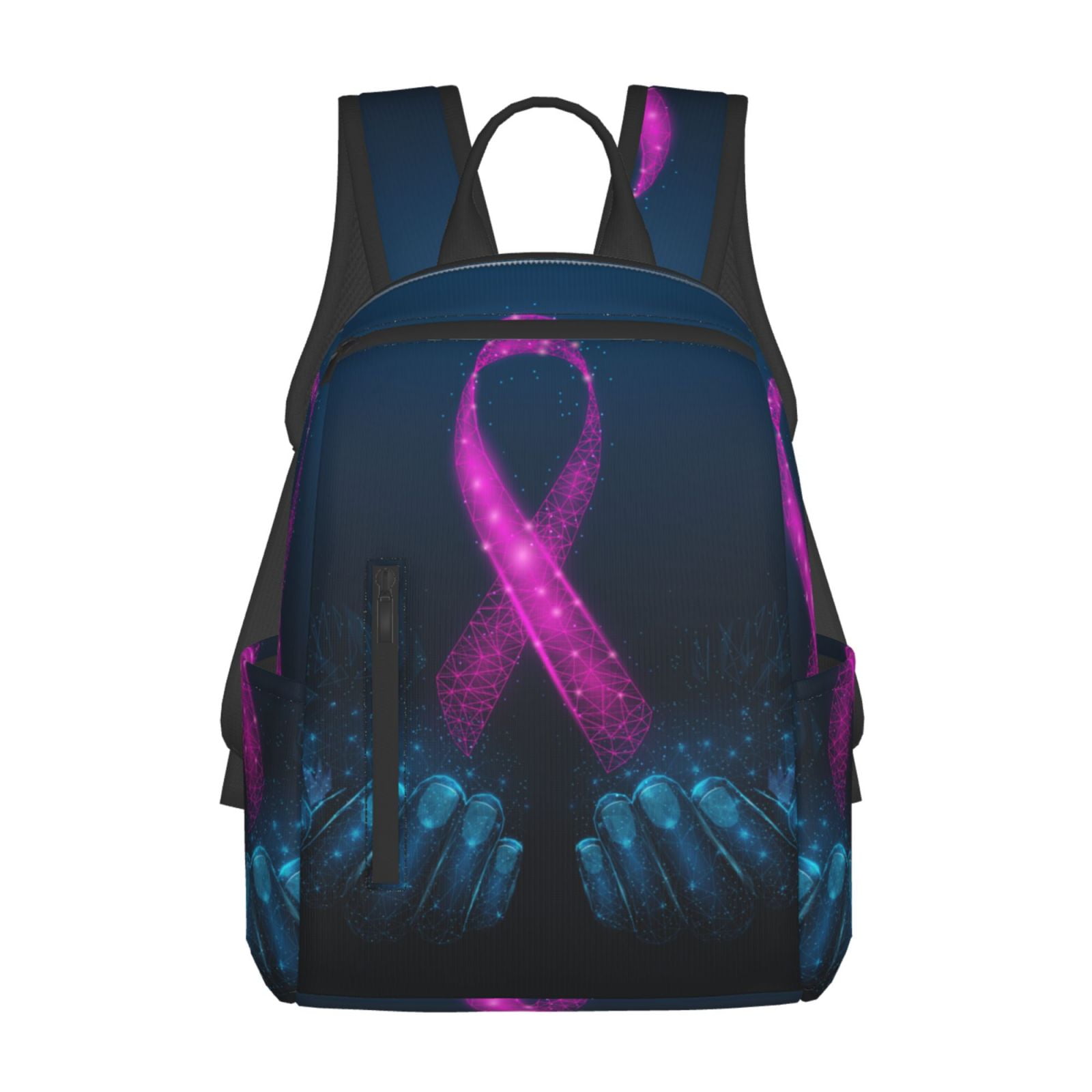 Daiia Two Human Hands are Holds Ribbon Awareness School Backpack for ...