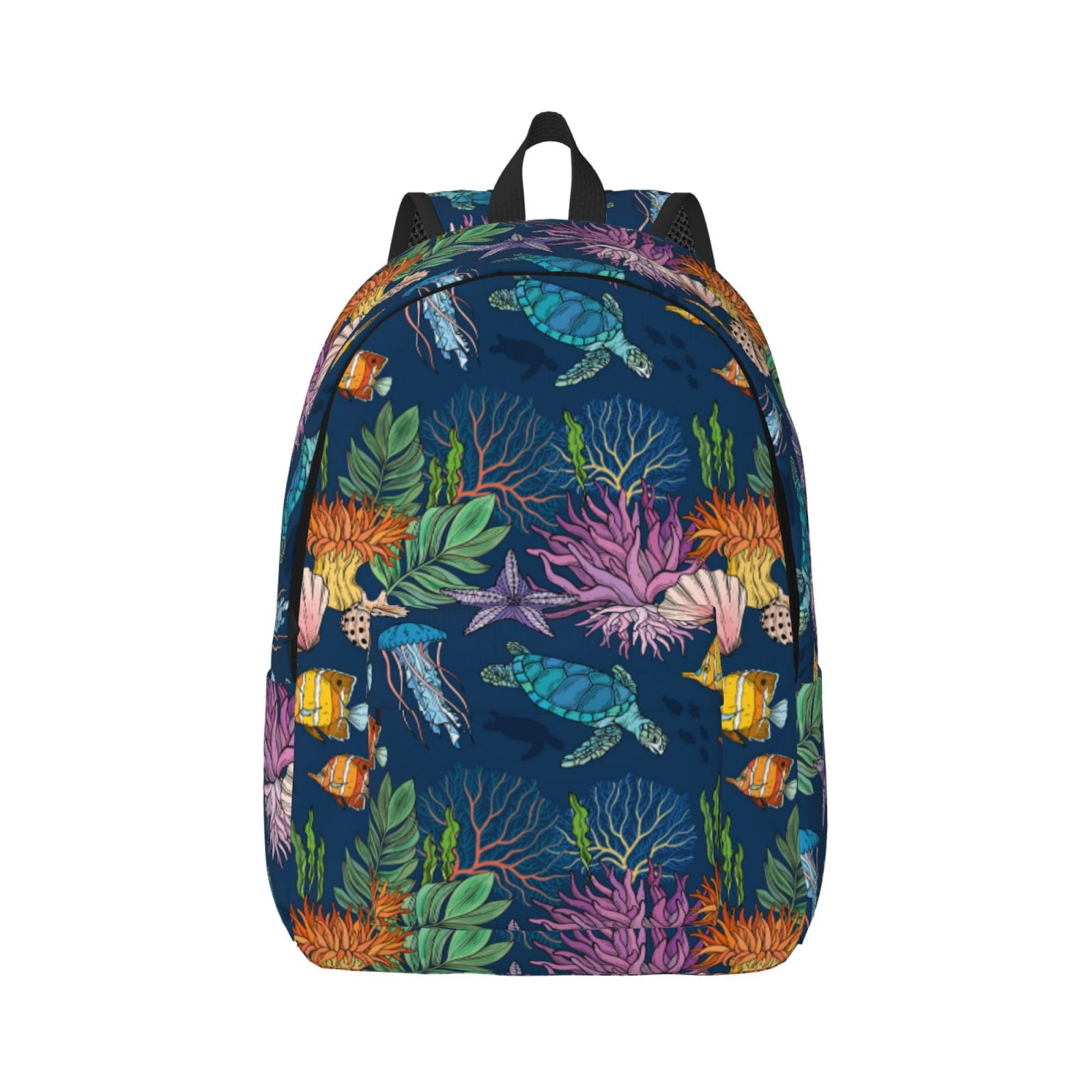 Daiia Undersea Animals Vintage Canvas Backpack for Men and Women ...