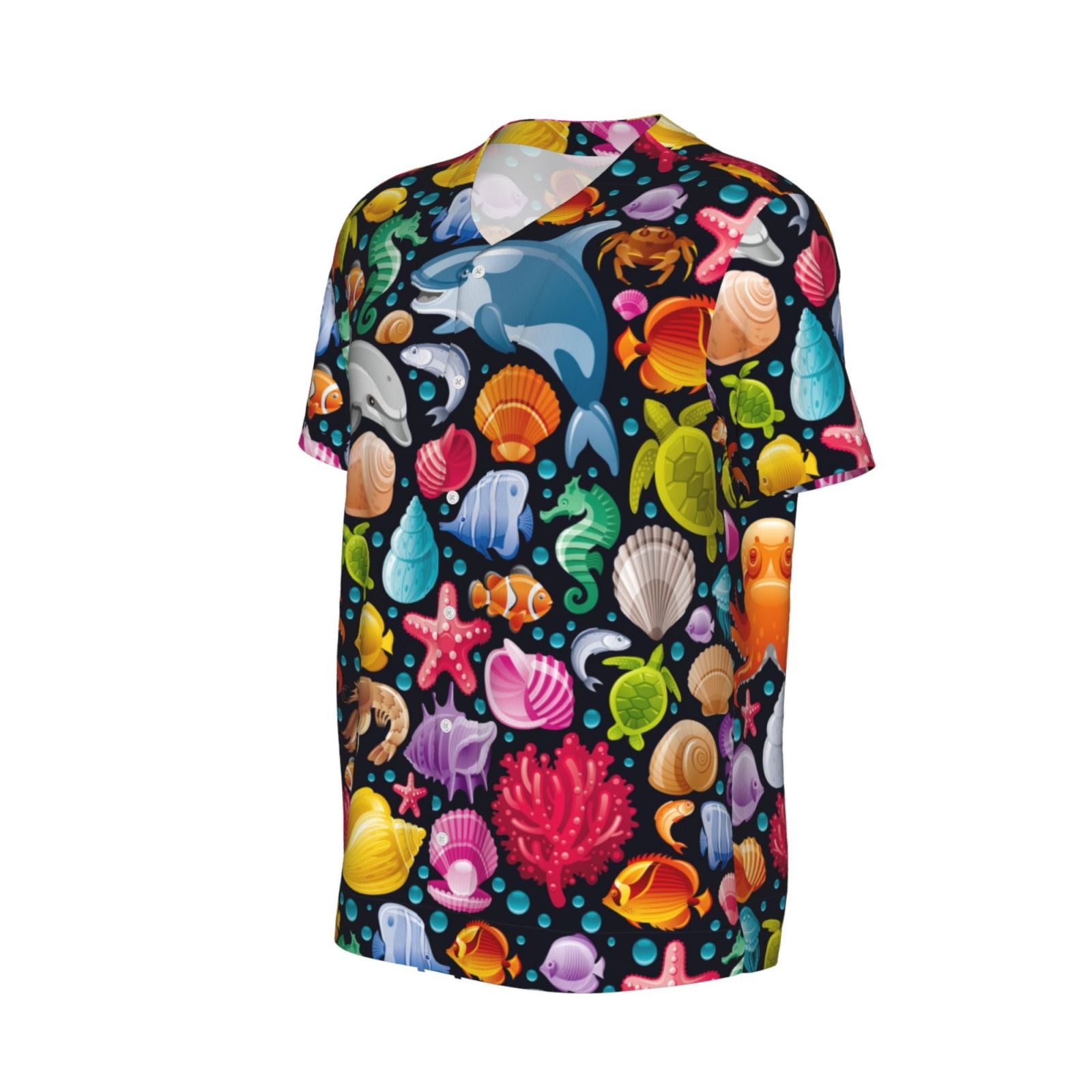 Daiia Underwater Diving Animals Mens Baseball Jersey Button Down Shirts ...
