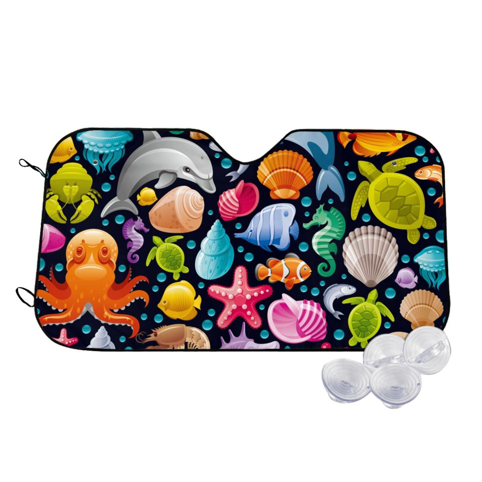 Daiia Underwater Diving Animals Windshield Sun Shade for Car SUV Truck ...