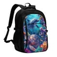 Daiia Underwater Turtle Dolphin Octopus Pattern USB Charging Backpack ...