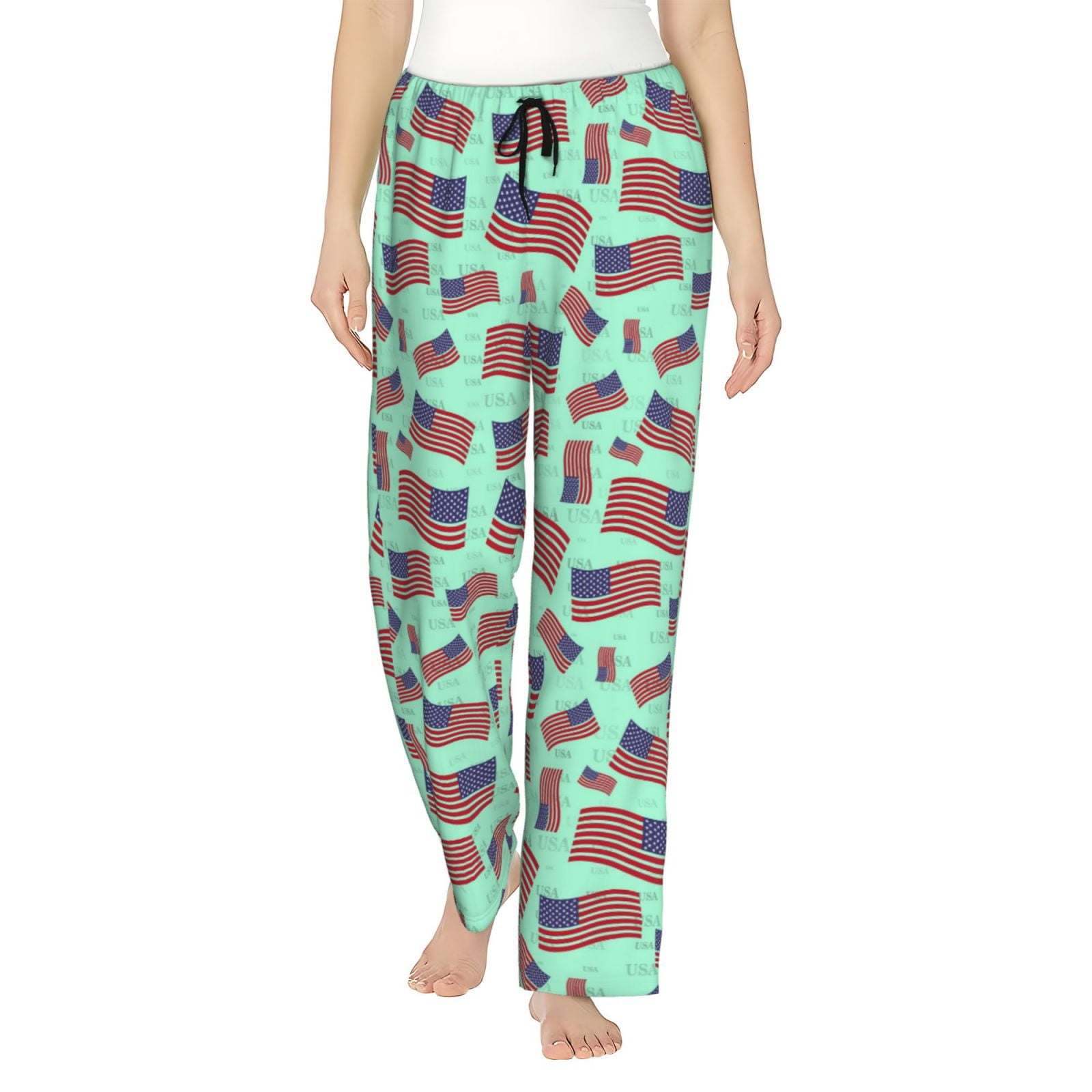 Daiia Usa Flag Women's Sleep Pant with Pockets and Drawstring,Pajama ...