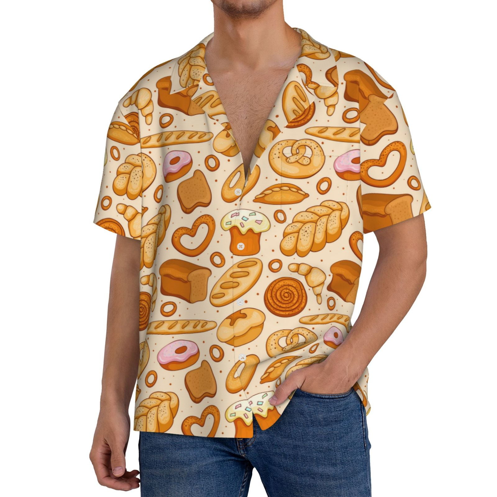 Daiia Various Bread Men's Linen Shirts Short Sleeve Casual Shirts ...